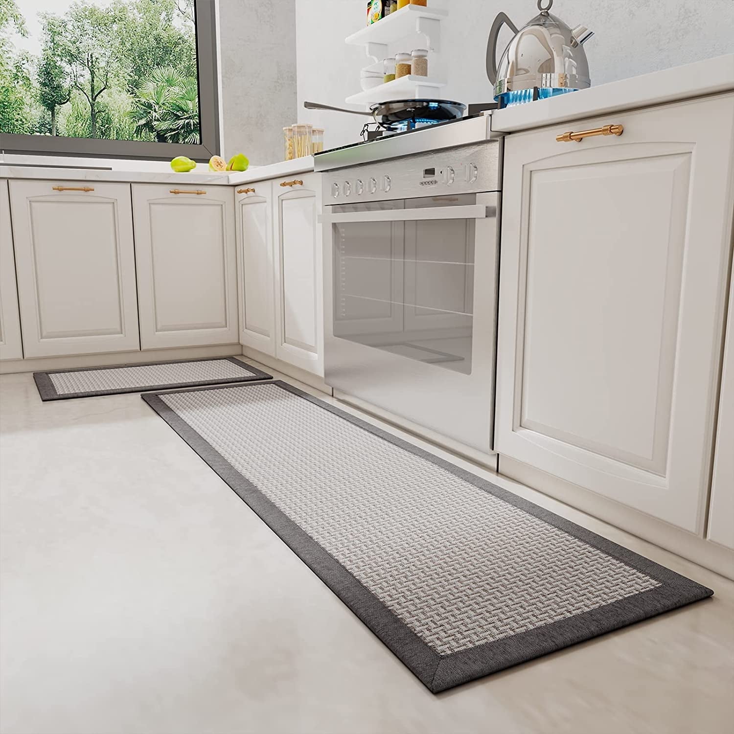 "SIXHOME 2 PCS Non-Slip Rubber Kitchen Rugs and Mats Set, 20""x32""+20 ...