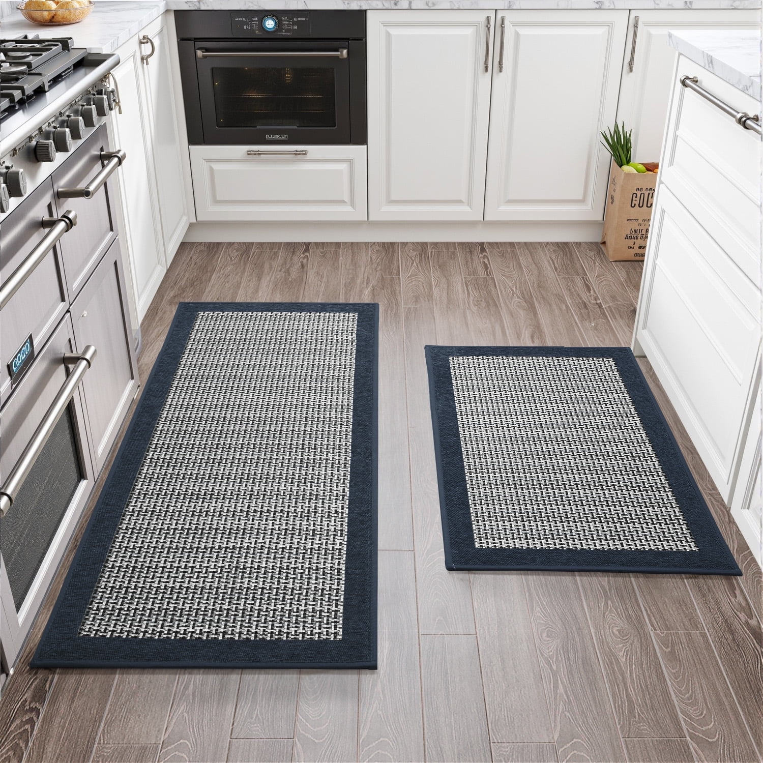 SIXHOME 2-Piece Non-Slip Kitchen Rug Set, Washable Absorbent Mats, 19.7 ...