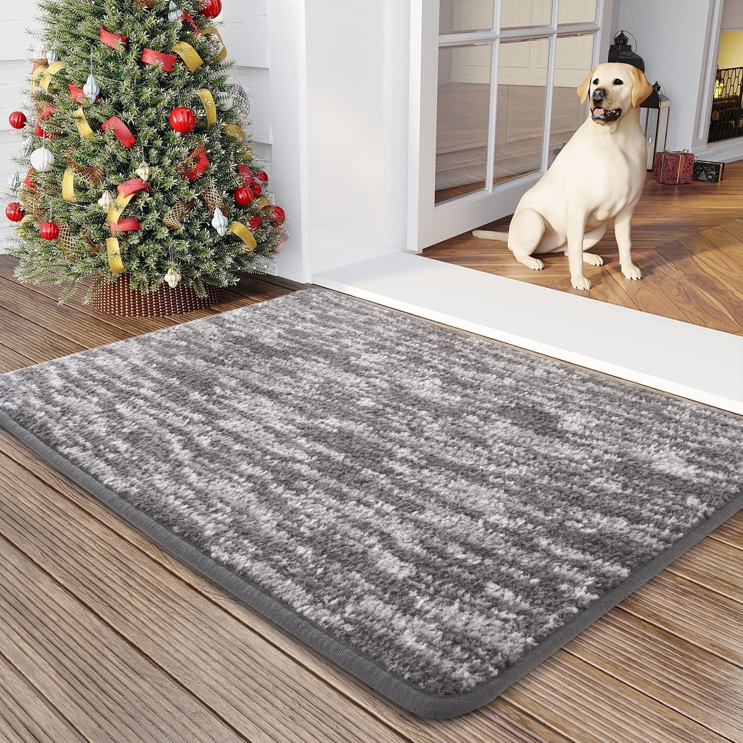 VUNATE Outdoor Mat 24"x35" Non Slip Rubber Front Door Mat for Entrance ...