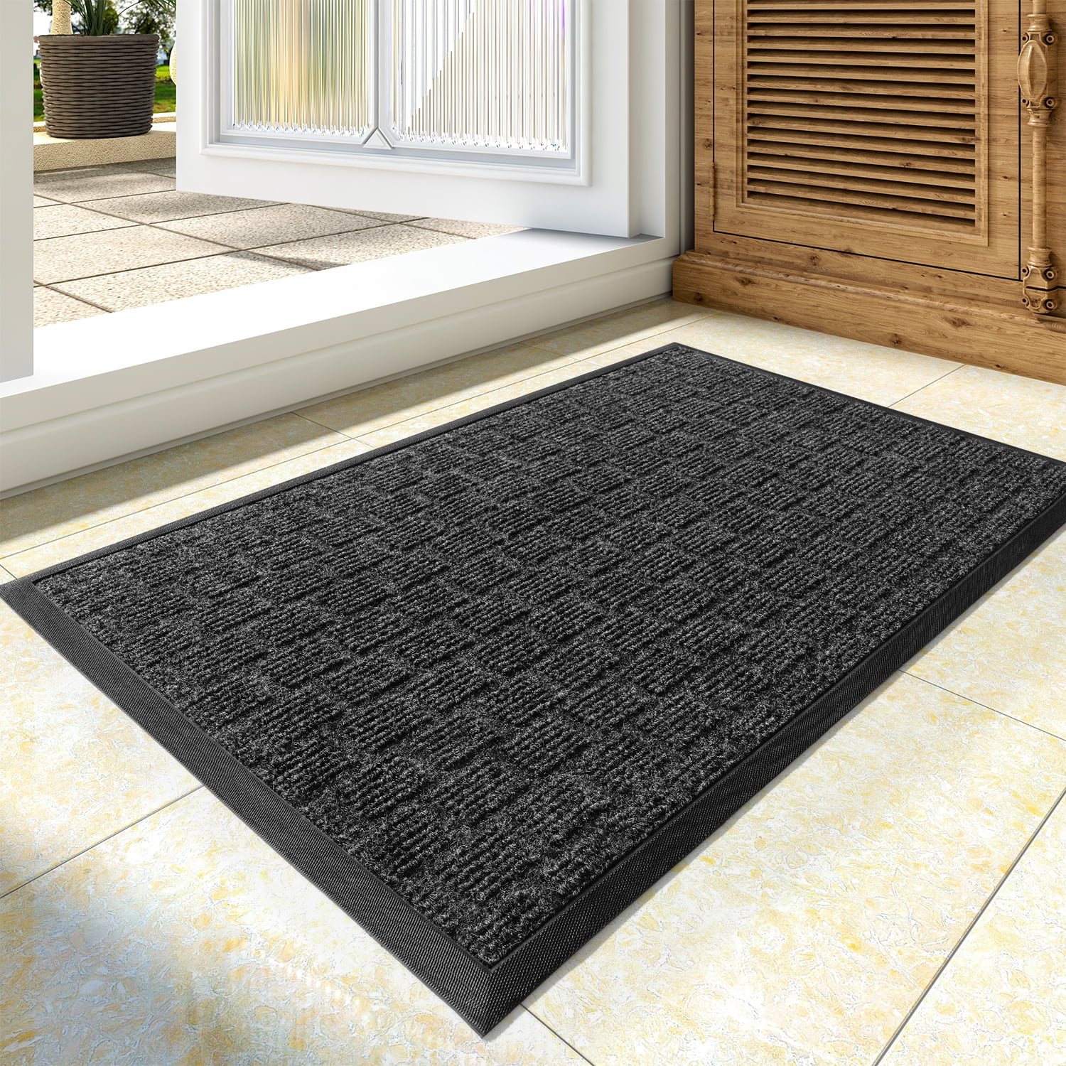 "SIXHOME 17""x30"" Outdoor Mat | Non-Slip | Absorbent & Dirt Trapper ...