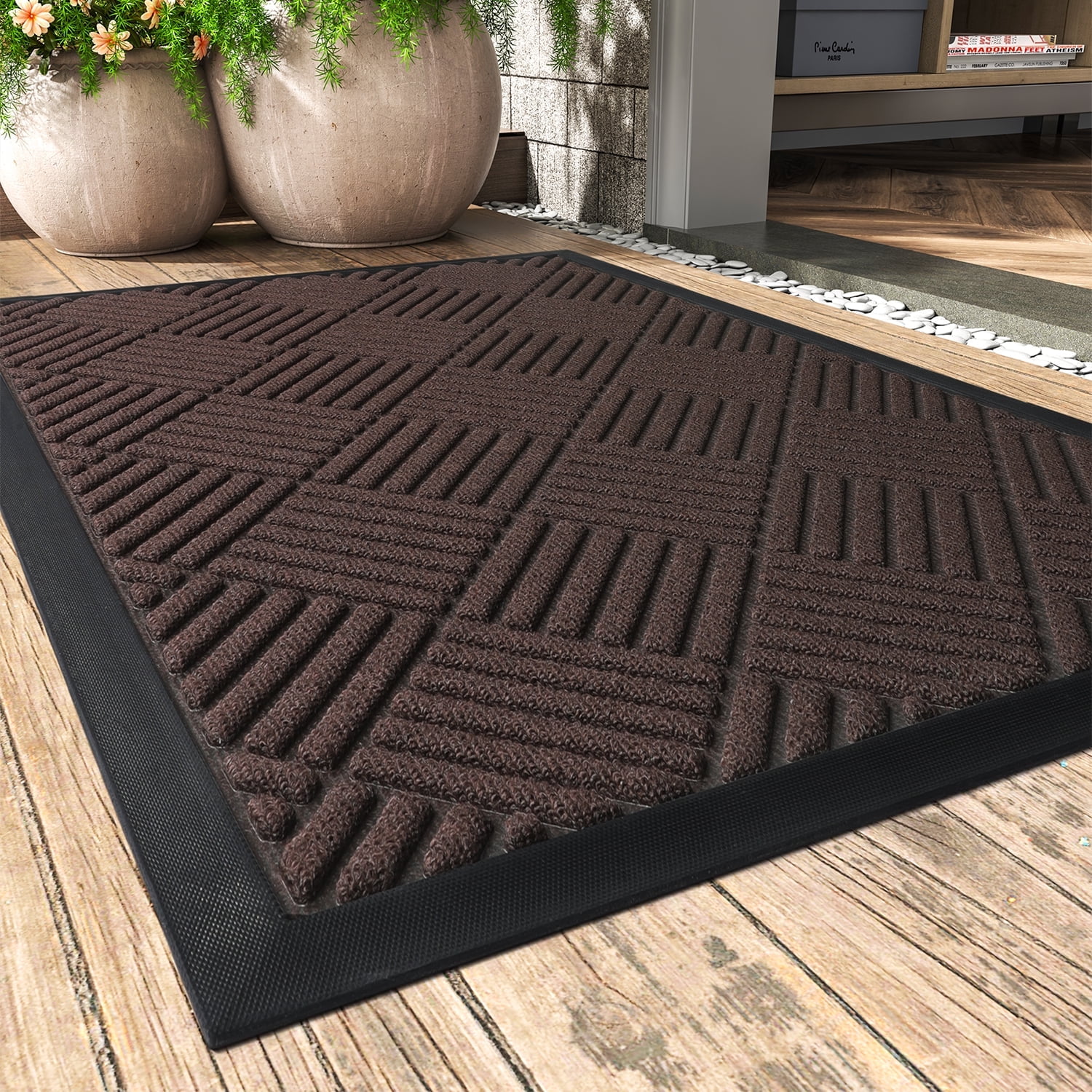 "SIXHOME Non-Slip Outdoor Mat, 17""x30"", Absorbent Rubber, Entry Rug ...