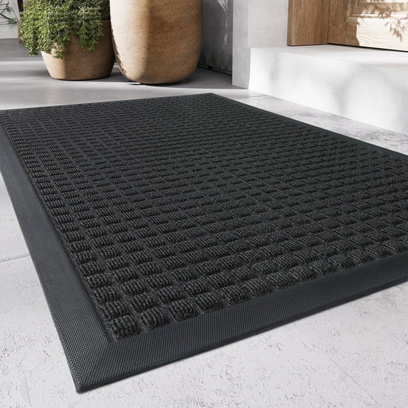 Deep Well Fun Print All-Weather Doormat for Indoor and Outdoor Entrance ...