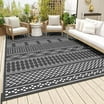 SIXHOME 9'x12' Waterproof Rug with LED, Reversible for Outdoor/Patio ...