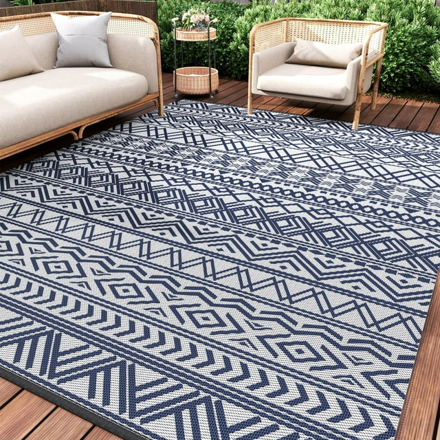 SIXHOME Outdoor Rug 8'x10' Waterproof Reversible Patio Rug Plastic ...