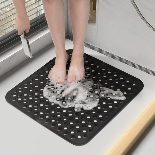 SIXHOME Shower Mat Non Slip 21"x21" Shower Floor Mat Square Shower Mat ...