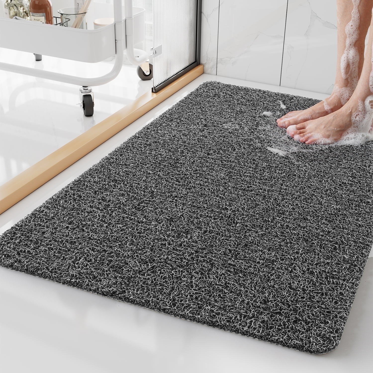 "SIXHOME 17""x47"" Non Slip PVC Loofah Bath Mat for Tub, Quick Drying ...
