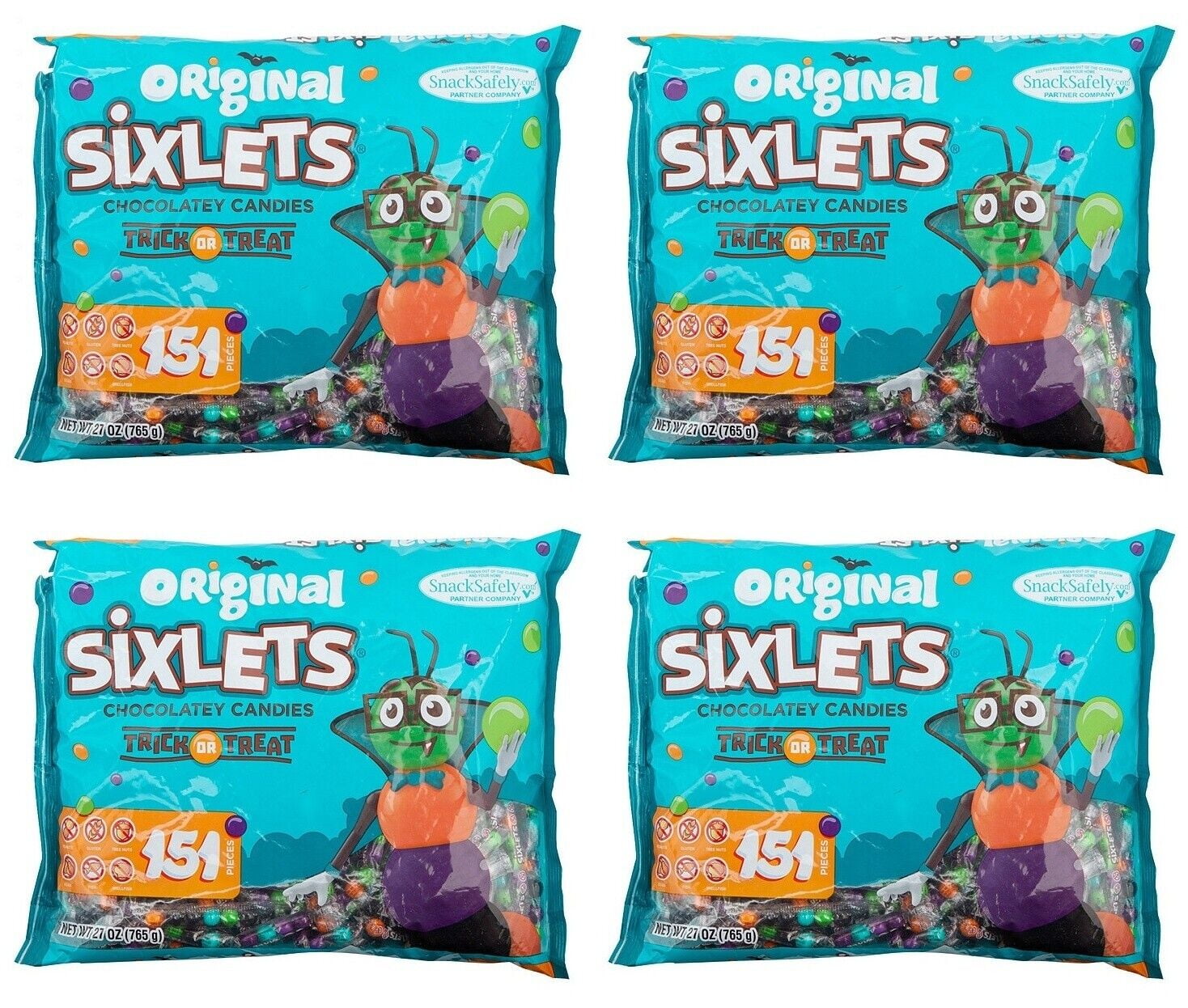 SIXLETS Chocolate Candies Halloween Bulk Individually Wrapped Candy ...