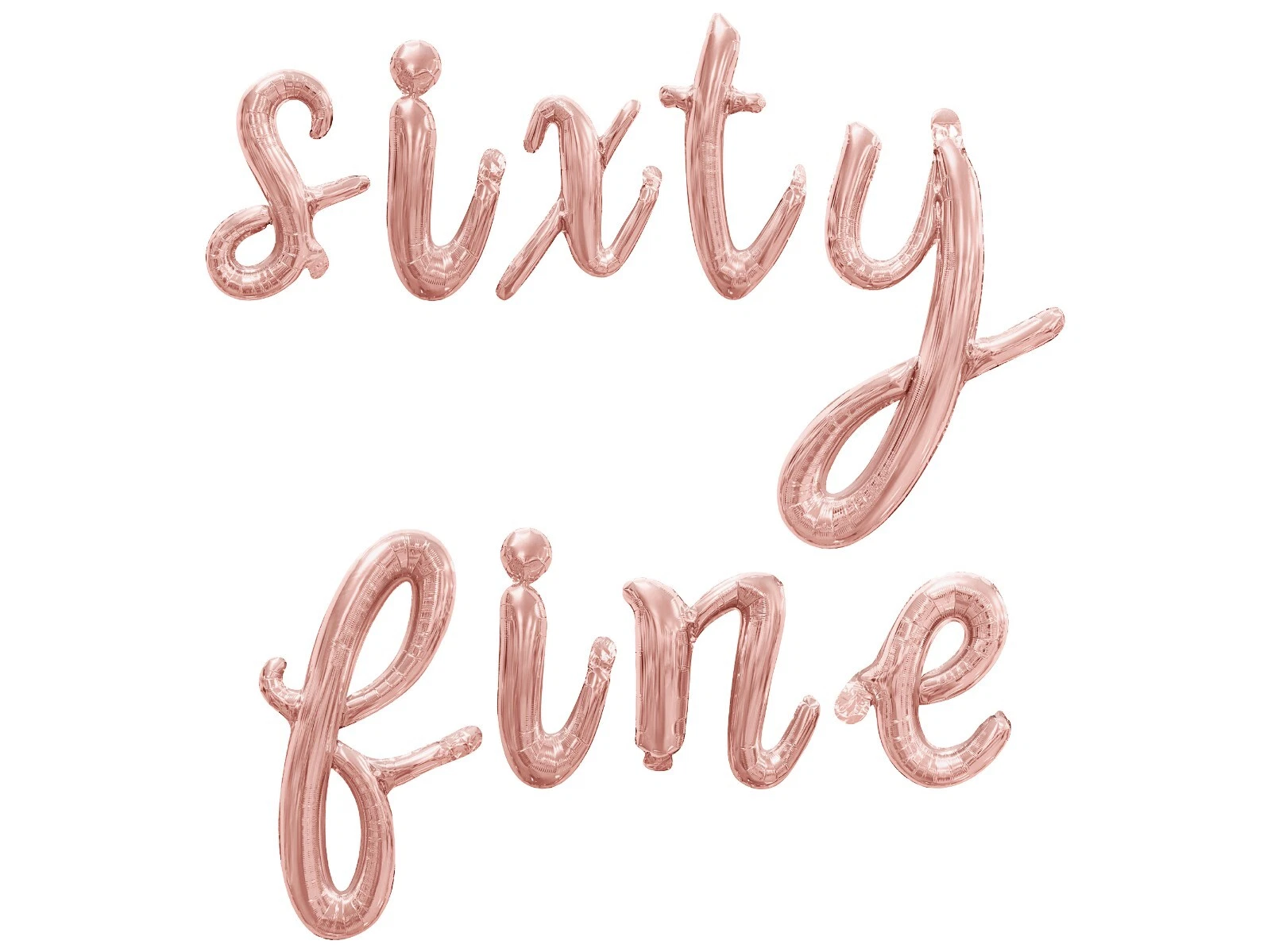 SIXTY FINE Cursive Letter Balloon Banner - 60th Birthday Party ...