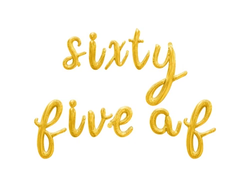 SIXTY FIVE AF Cursive Letter Balloon Banner - 65th Birthday Party ...