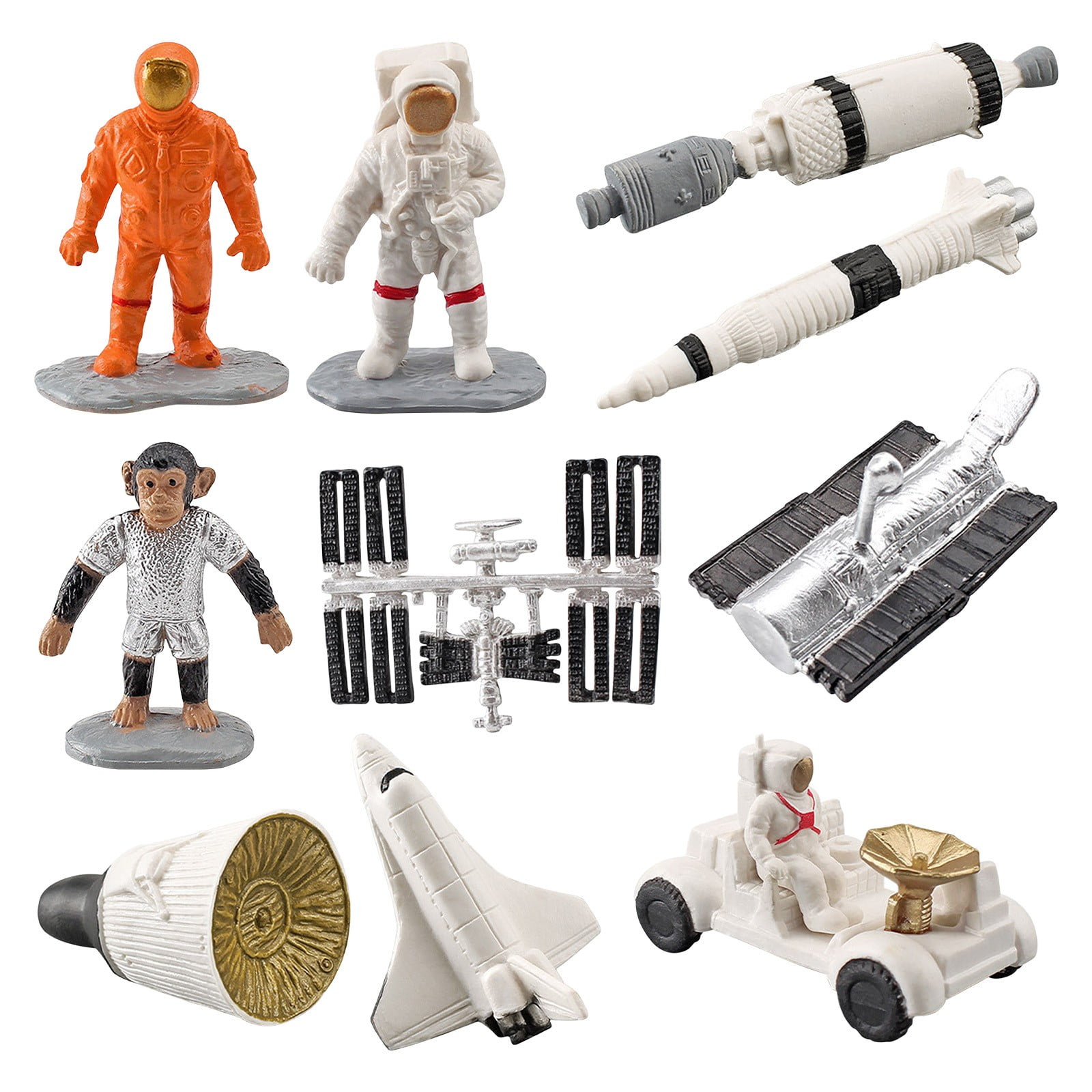 SIYTUAU 10 Pack Astronaut Space Model Telescope Capsule Scene Ornament ...