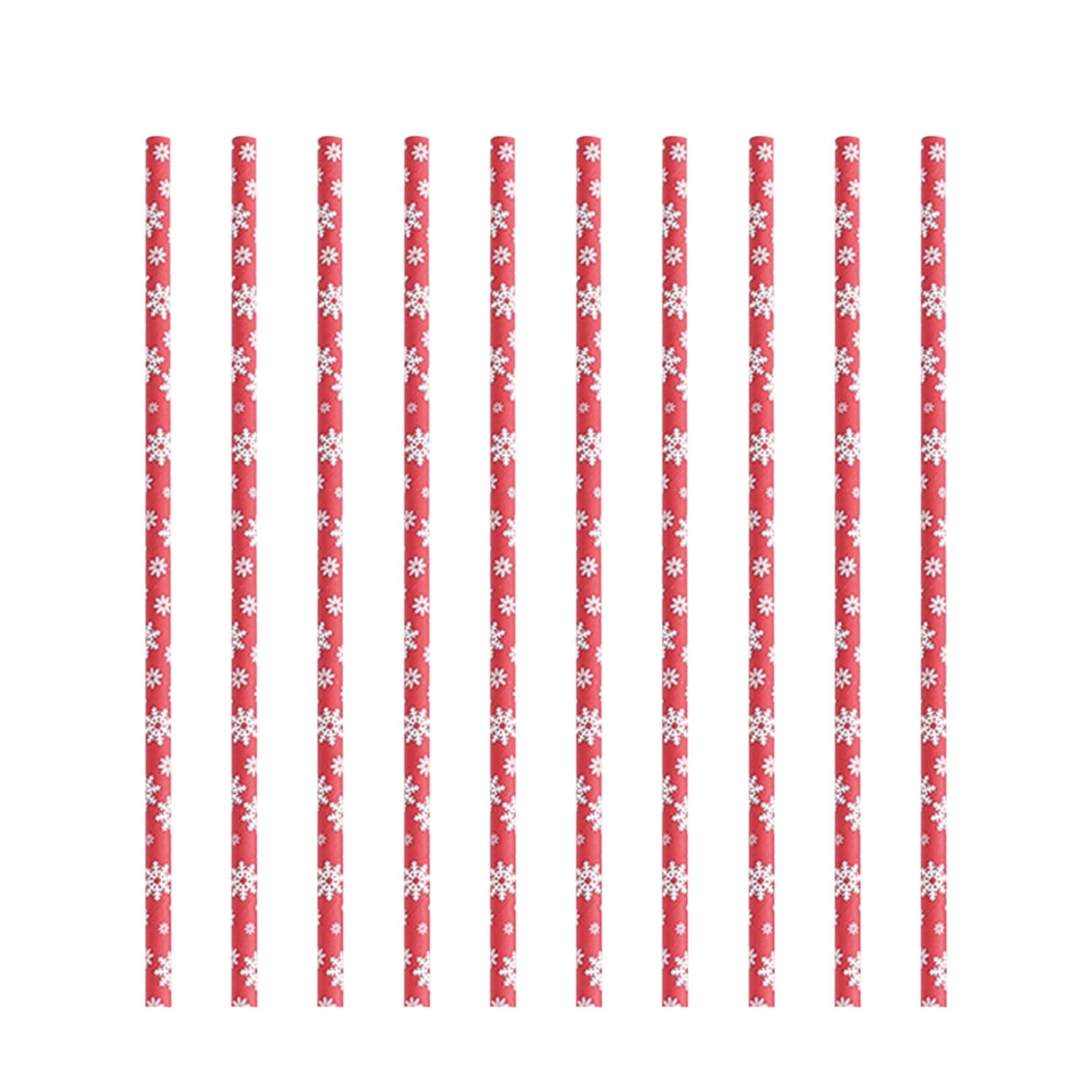 SIYTUAU 10 Pieces Christmas Theme Paper Straws Snowflake Striped Design ...