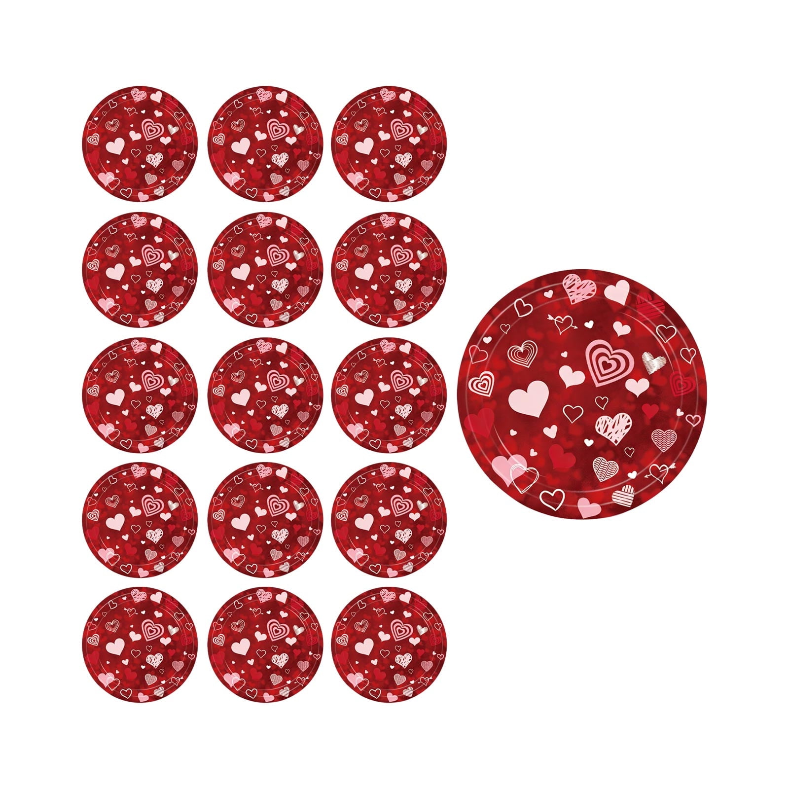 SIYTUAU 16-Piece Valentines Day Themed Disposable Paper Plates Set 7 ...
