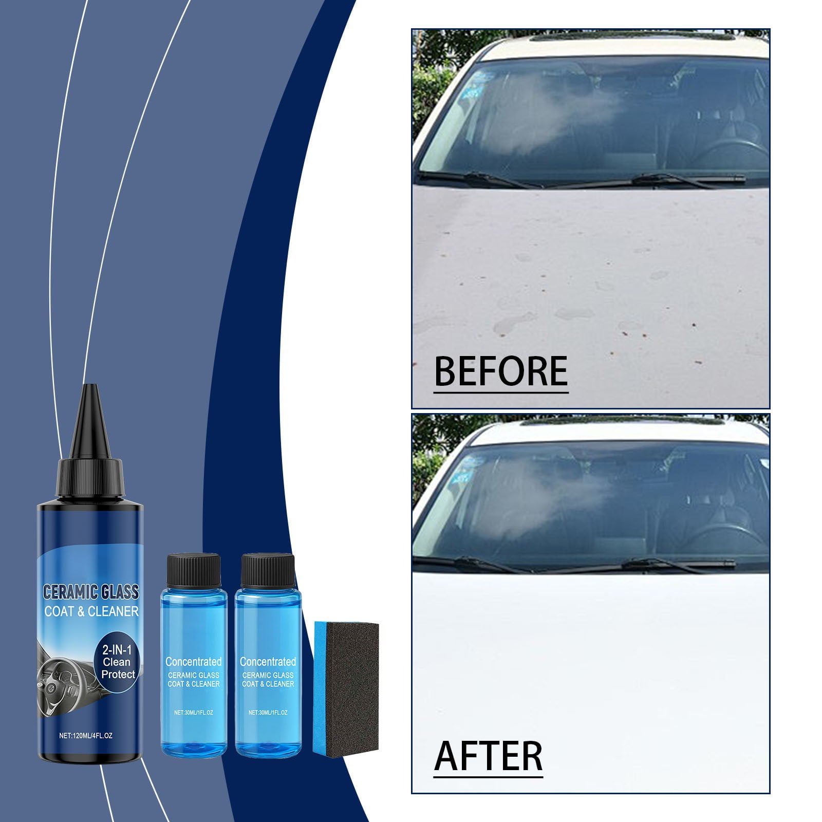 SIYTUAU 180Ml Ceramic Glass Coating Cleaner Kit Includes Coating ...