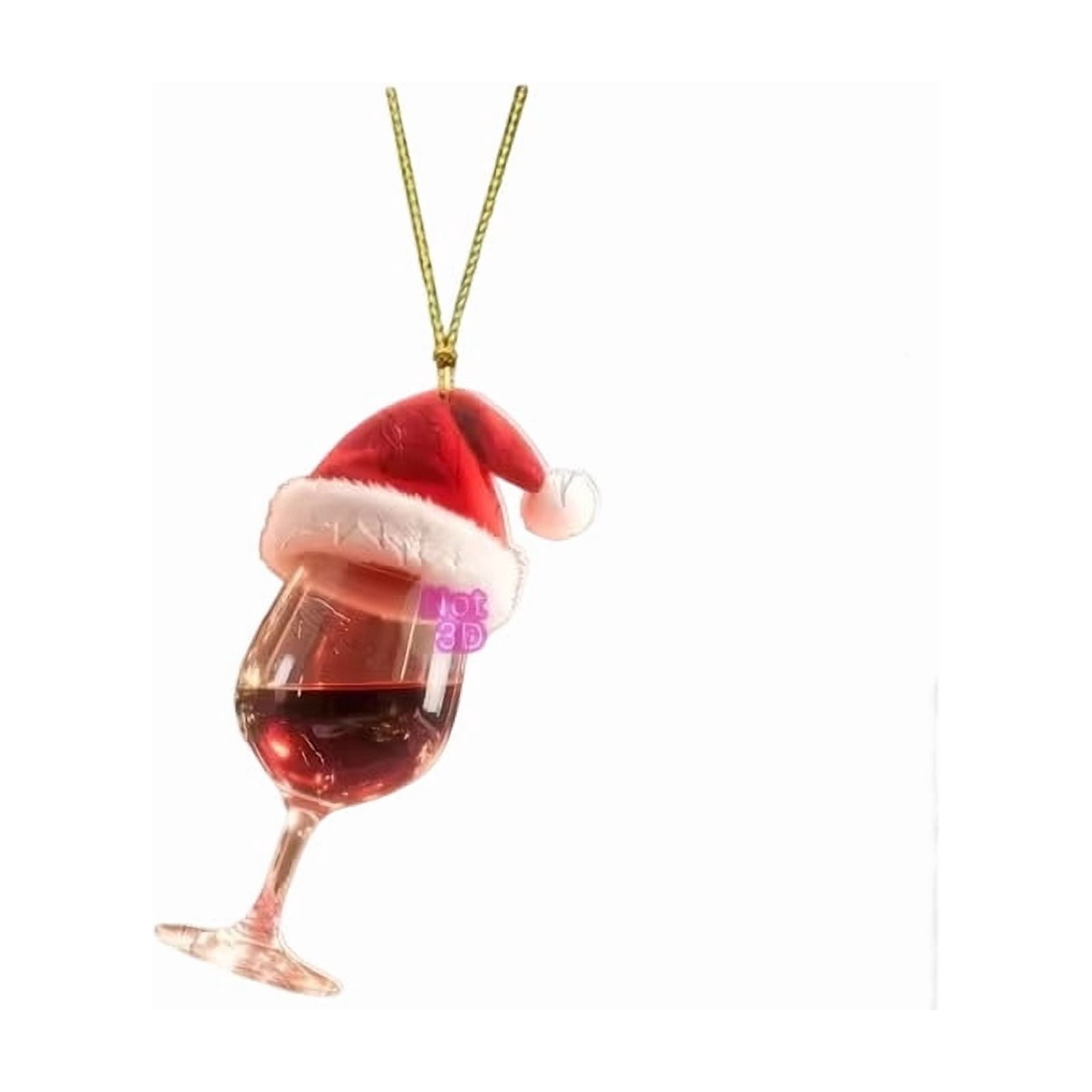 SIYTUAU 2D Acrylic Flat Christmas Hat Red Wine Glass Pendant Plastic ...