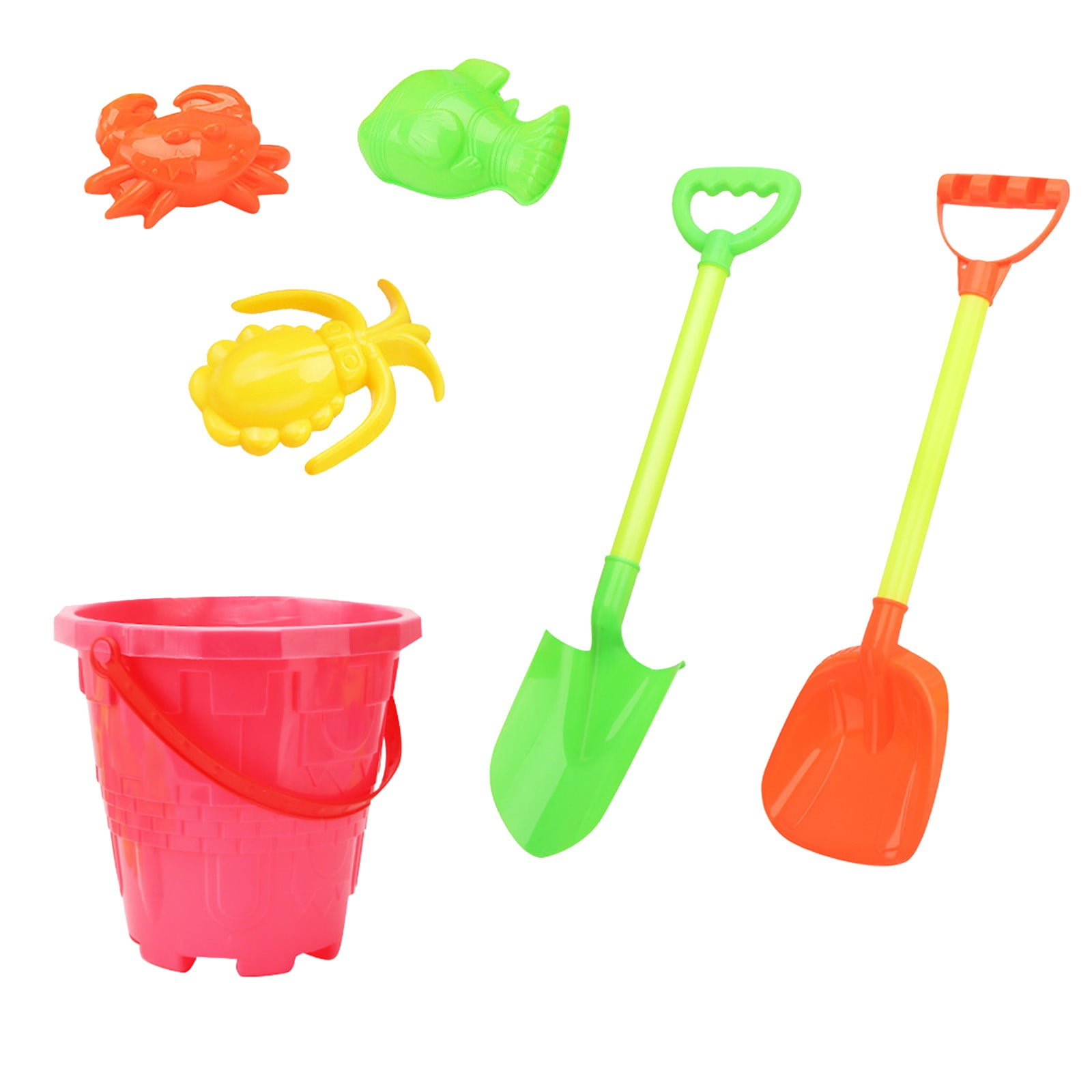 SIYTUAU 6-Piece Summer Beach Water Play Set Sand Bath Shower Bucket ...