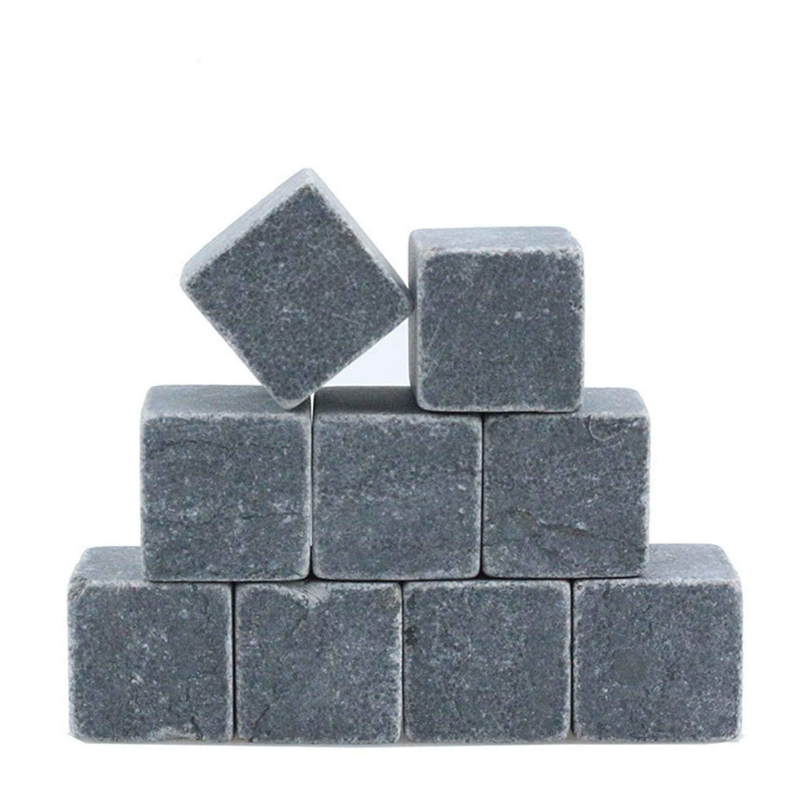 SIYTUAU 9-Piece Grey Whiskey Stones Gift Set With Velvet Pouch Reusable ...