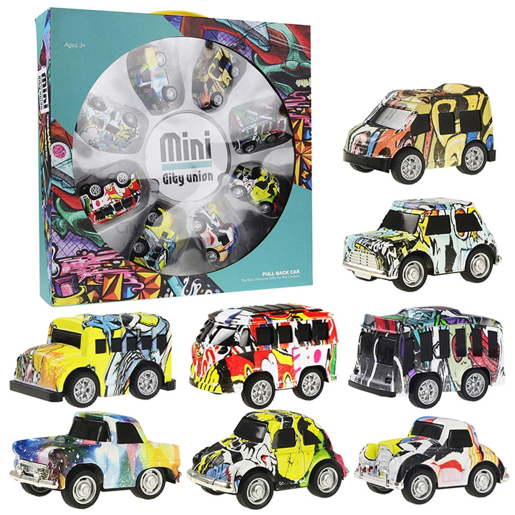 SIYTUAU Alloy Mini Racing Car Set Pull Back Action Toy Vehicle ...