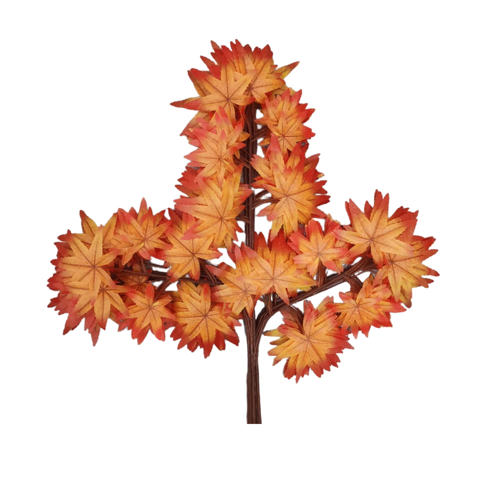 SIYTUAU Artificial Branch With Banyan Leaf Red Maple Leaf Indoor Fake ...