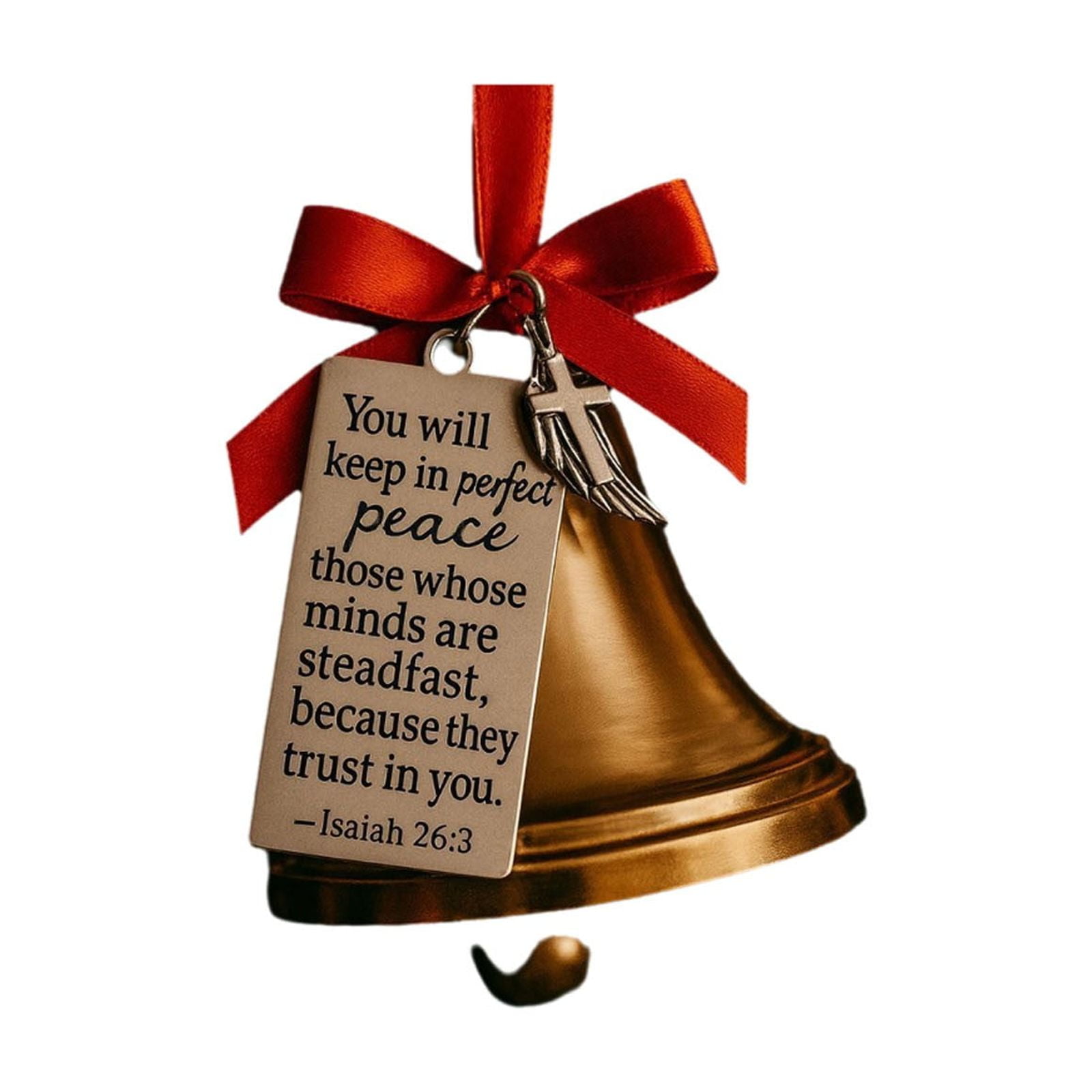 SIYTUAU Bible Scripture Christmas Decoration Metal Bell Ornament With ...