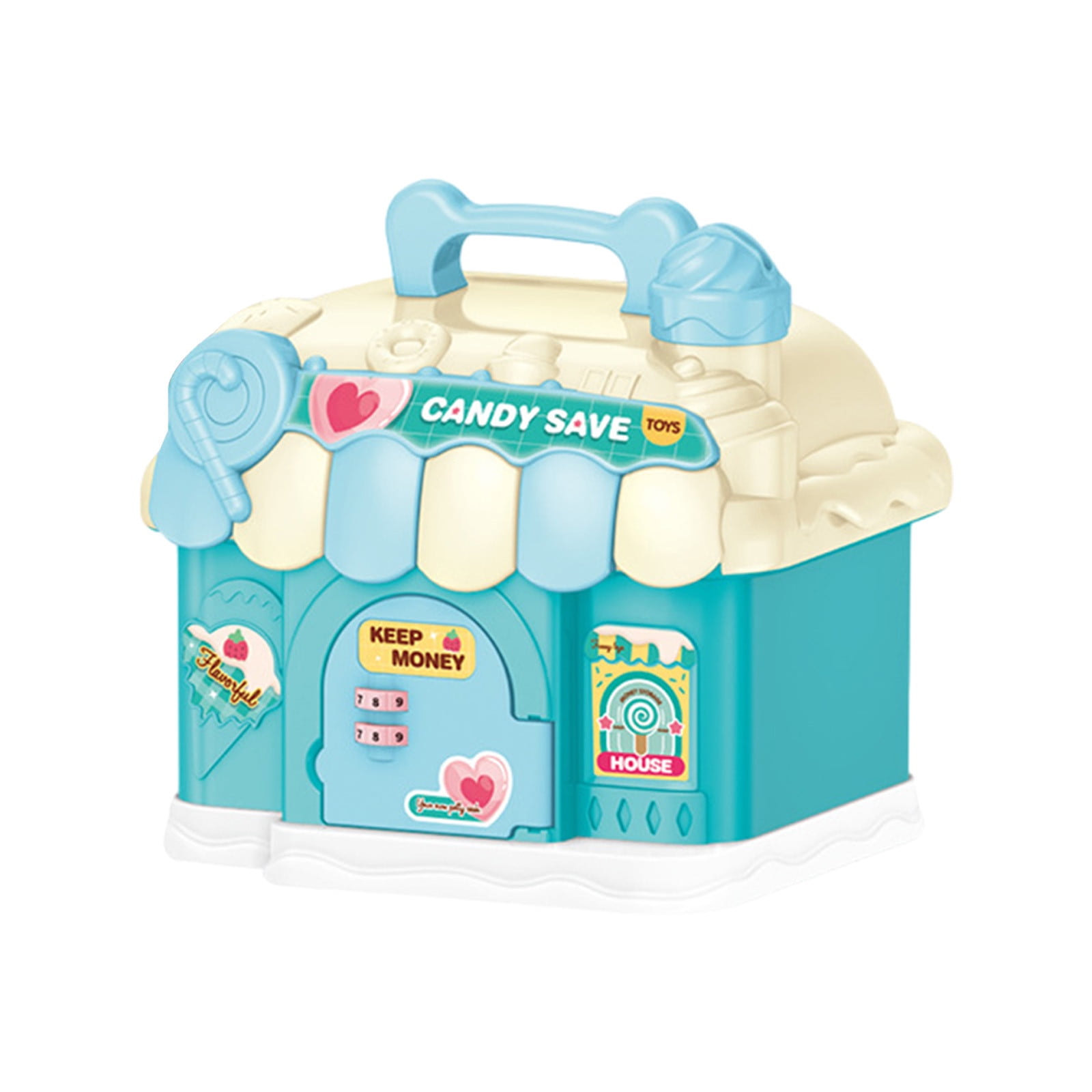SIYTUAU Blue Coin Bank Toy Children Savings Container Candy House ...