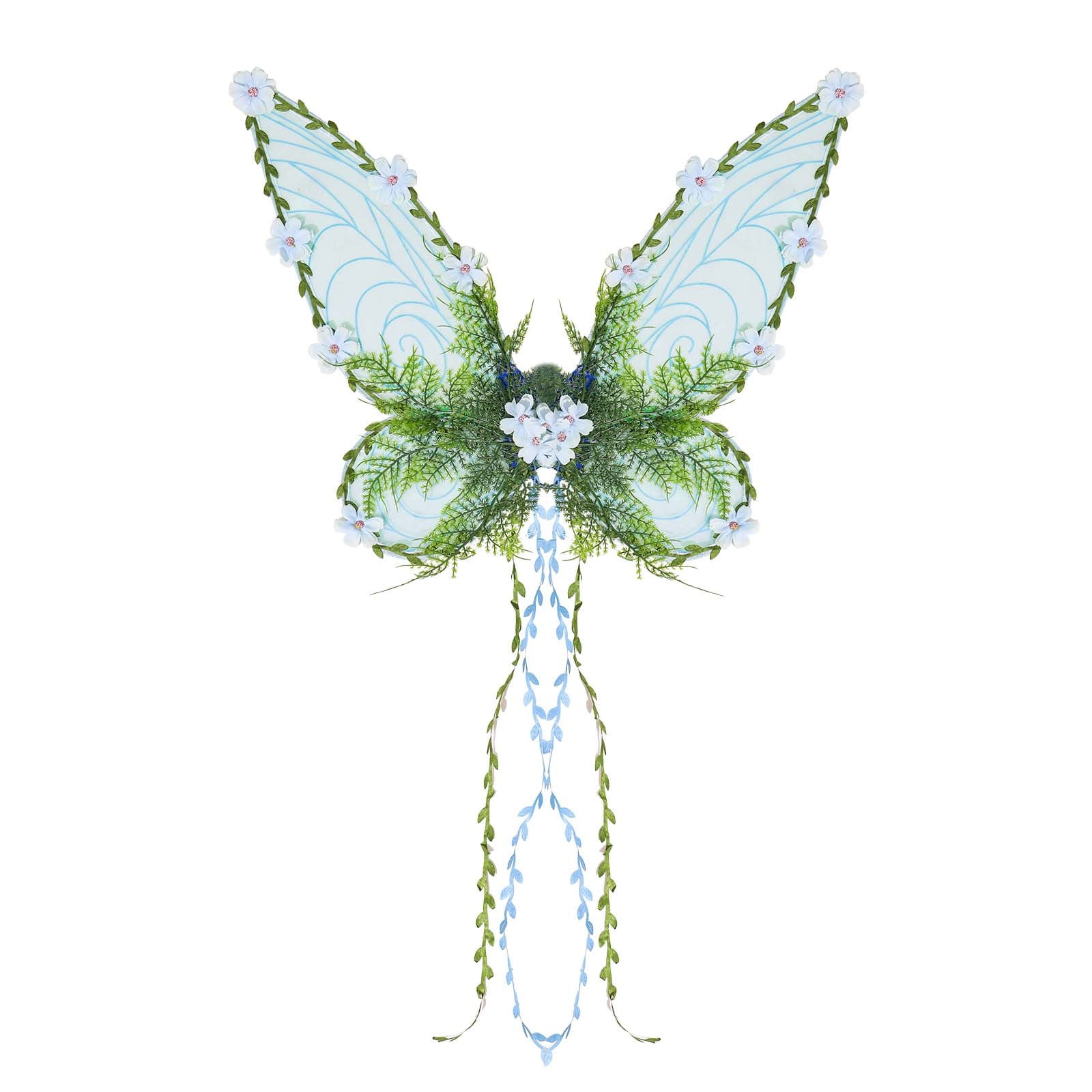 SIYTUAU Blue Fairy Butterfly Wings Costume Accessory Set With Elastic ...