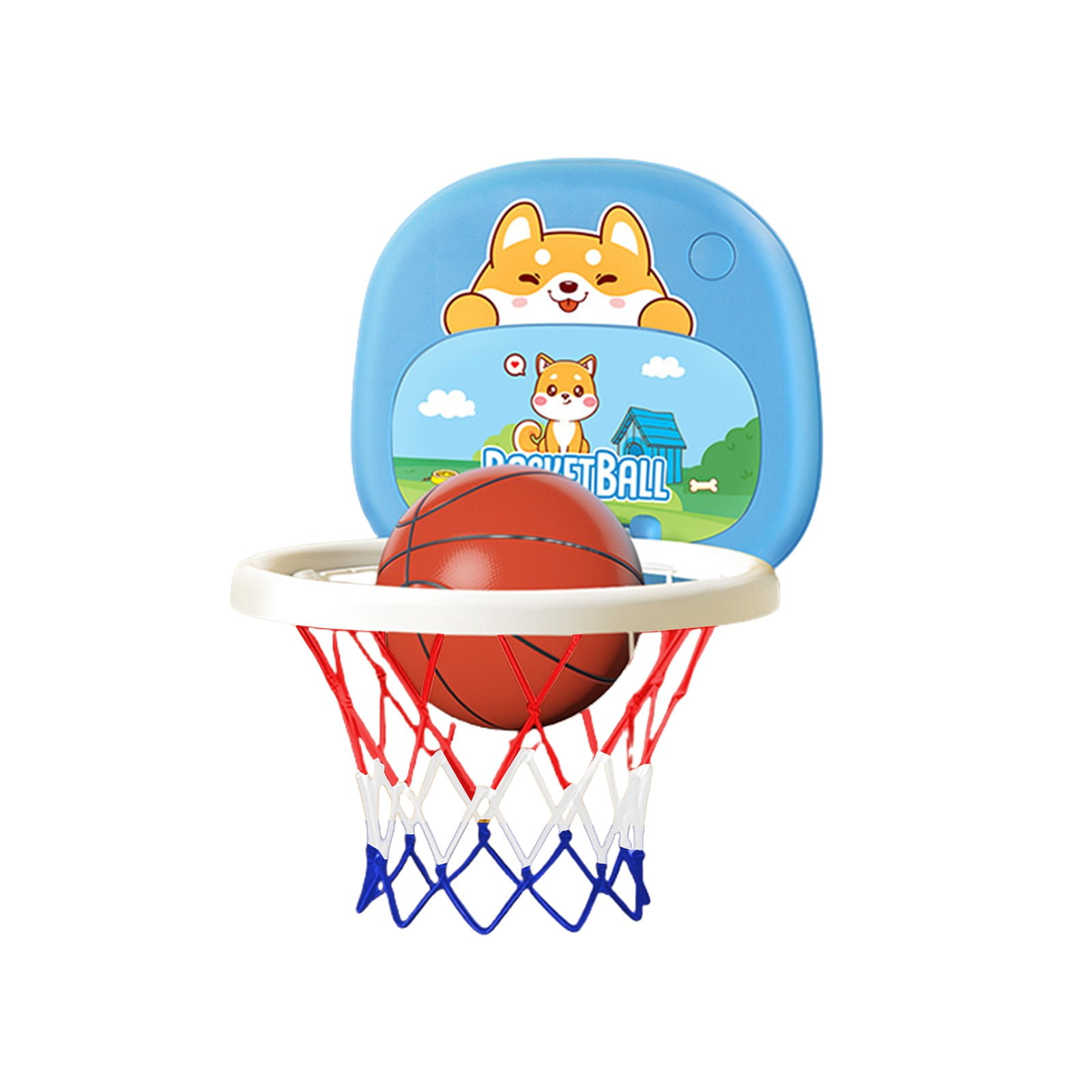 SIYTUAU Blue Indoor Hanging Basketball Hoop For Babies; Adjustable Mini ...