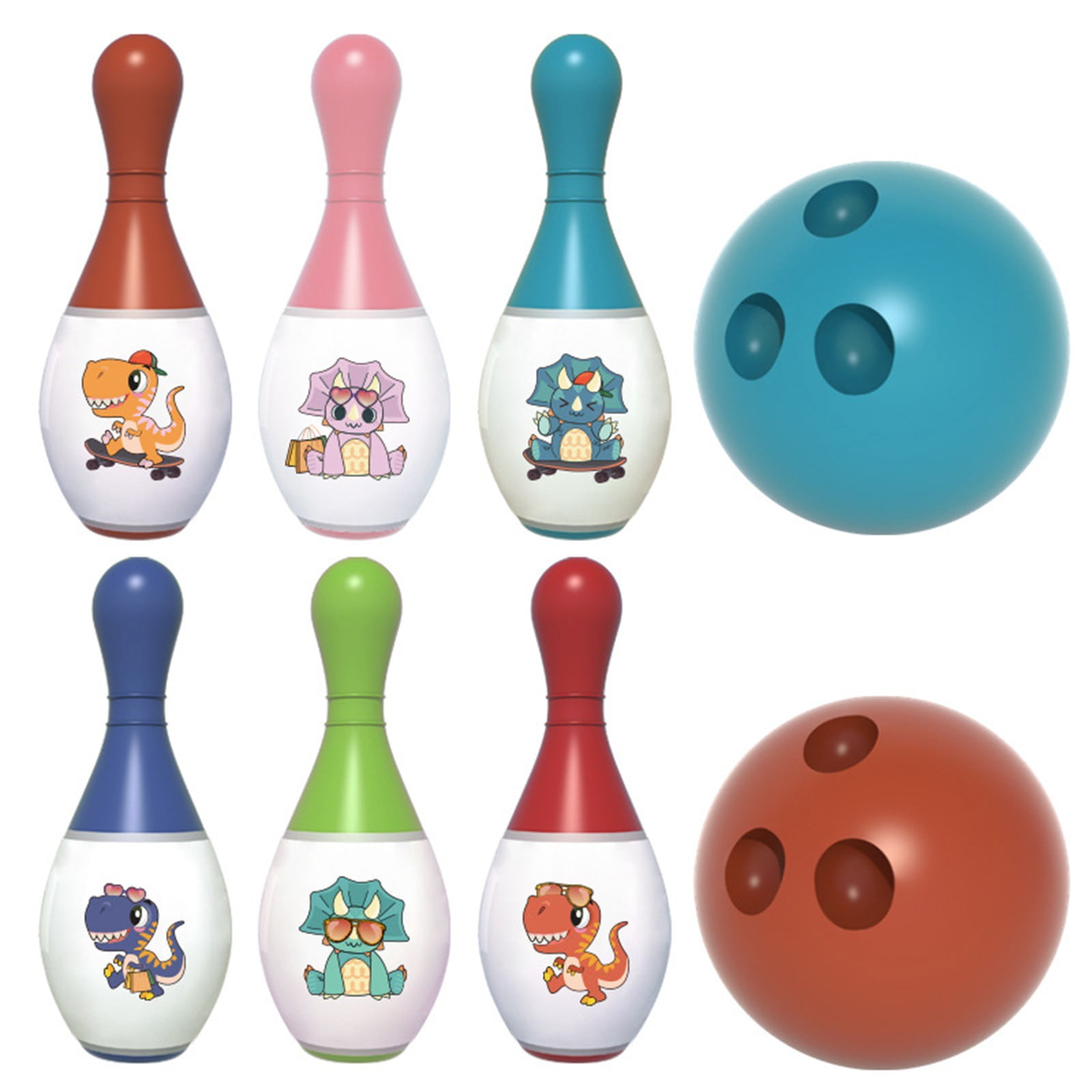 SIYTUAU Children Dinosaur Bowling Game Interactive Indoor Sports ...