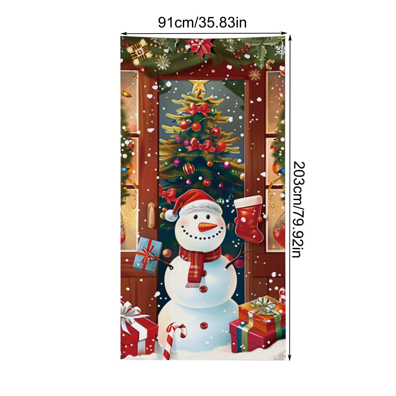 SIYTUAU Christmas 3D Visual Door Cover Decoration With Santa Claus ...