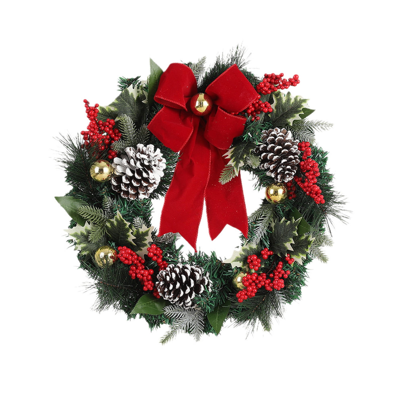 SIYTUAU Christmas Decorations Green Rattan Ribbon Bows Pine Cones ...
