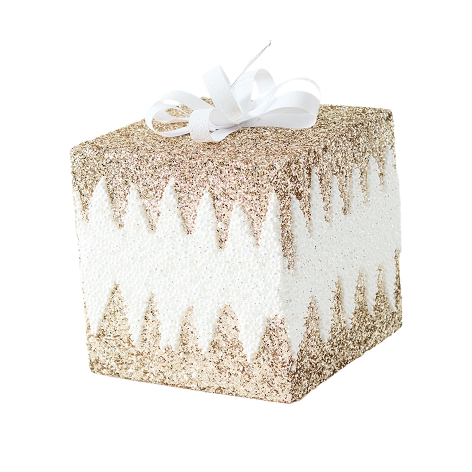 SIYTUAU Christmas Gift Box Decoration With Glitter Paint And Champagne ...