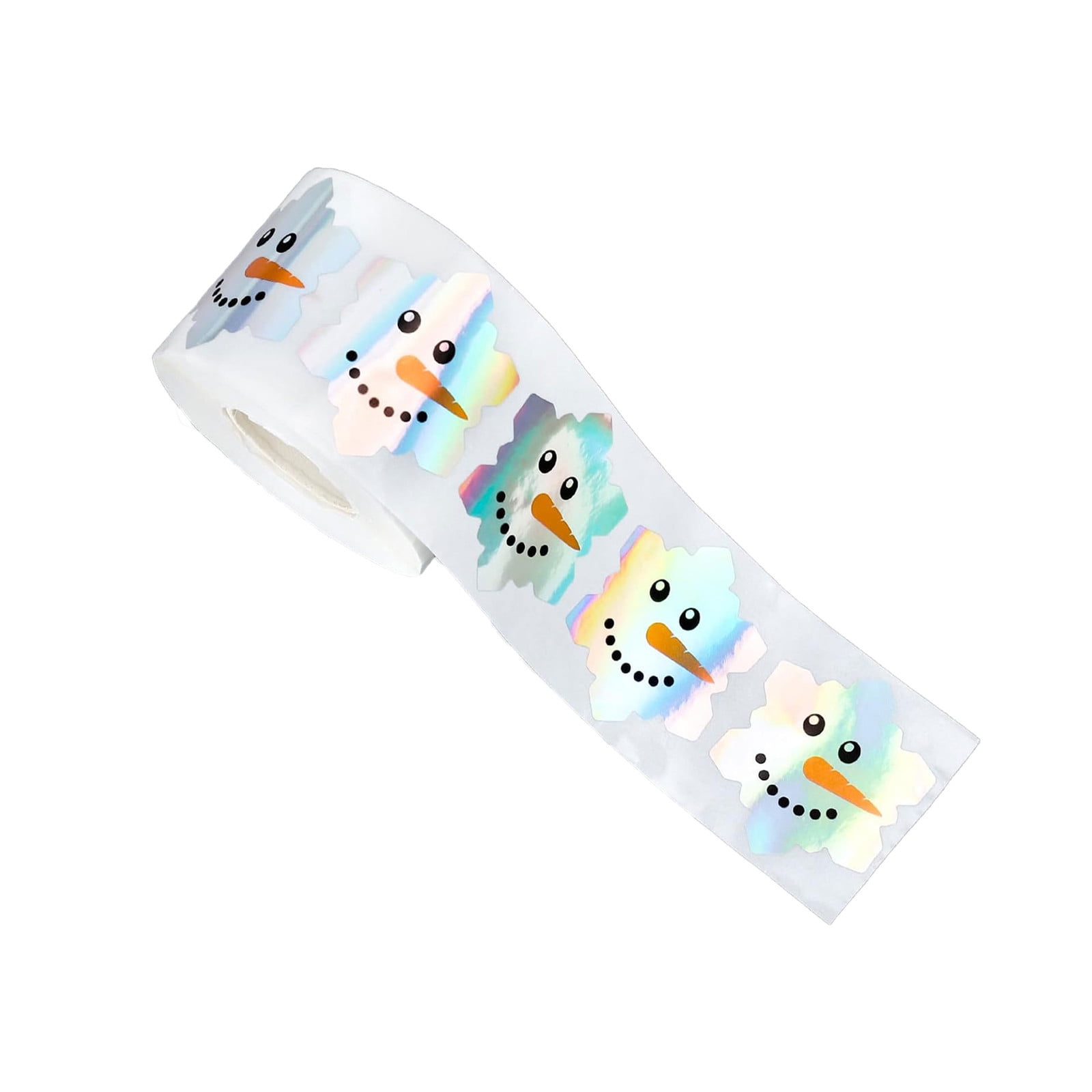 SIYTUAU Christmas Optical Laser Snowman Stickers 500-Pack 1 Inch Round ...