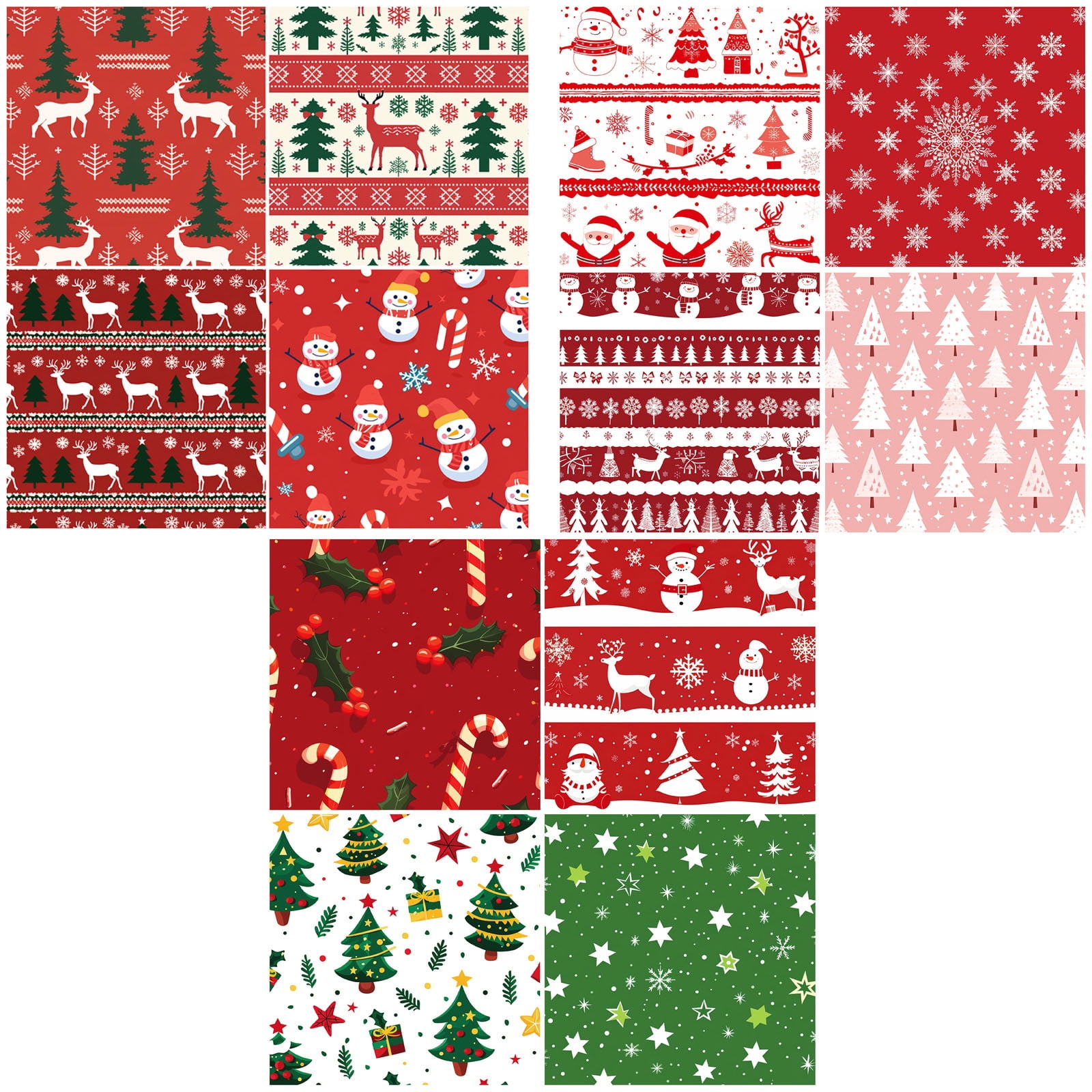SIYTUAU Christmas Theme Scrapbooking Paper Set 12 Sheets One Sided Xmas ...