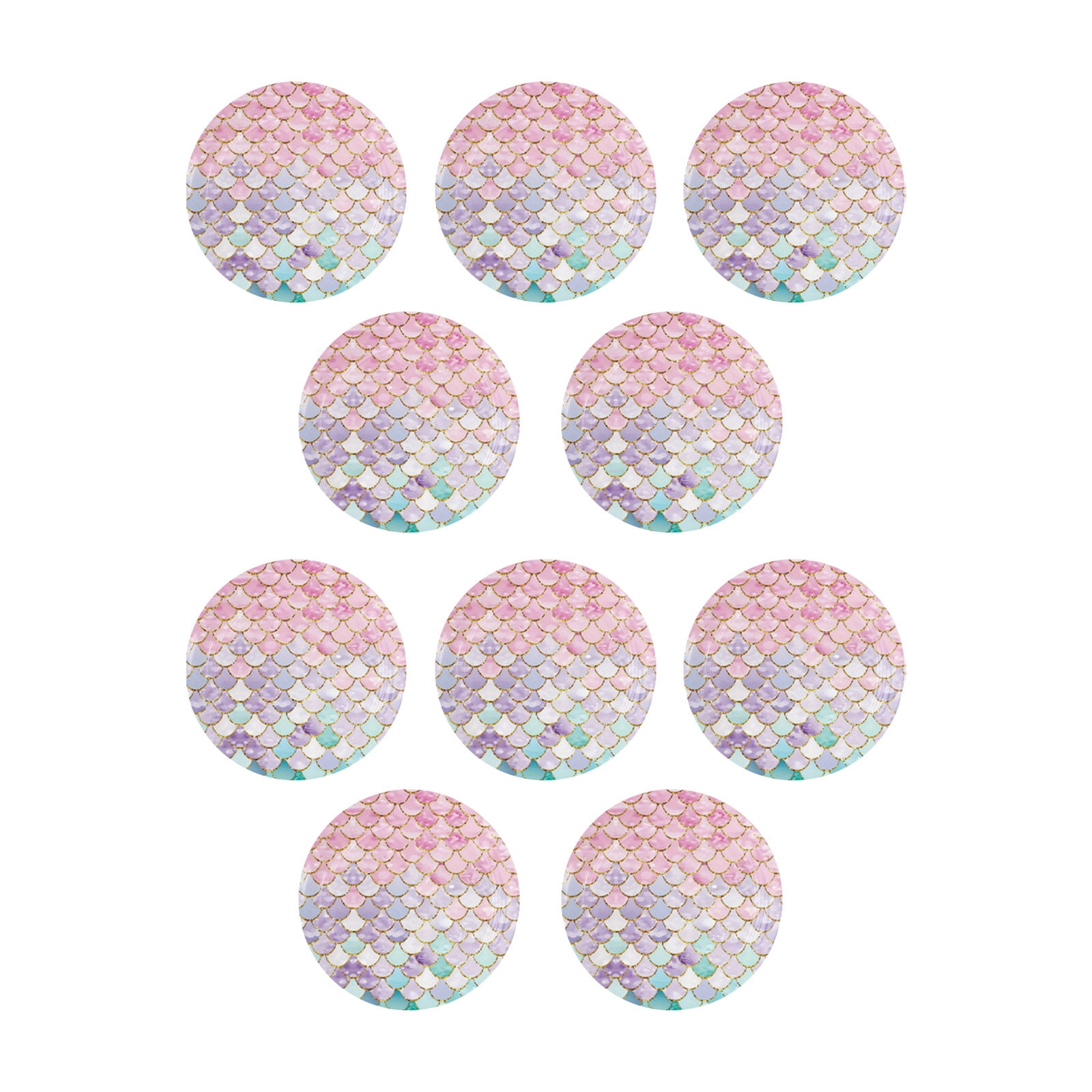 SIYTUAU Colorful Scale Paper Plates 10 Pieces Large Mermaid Theme ...