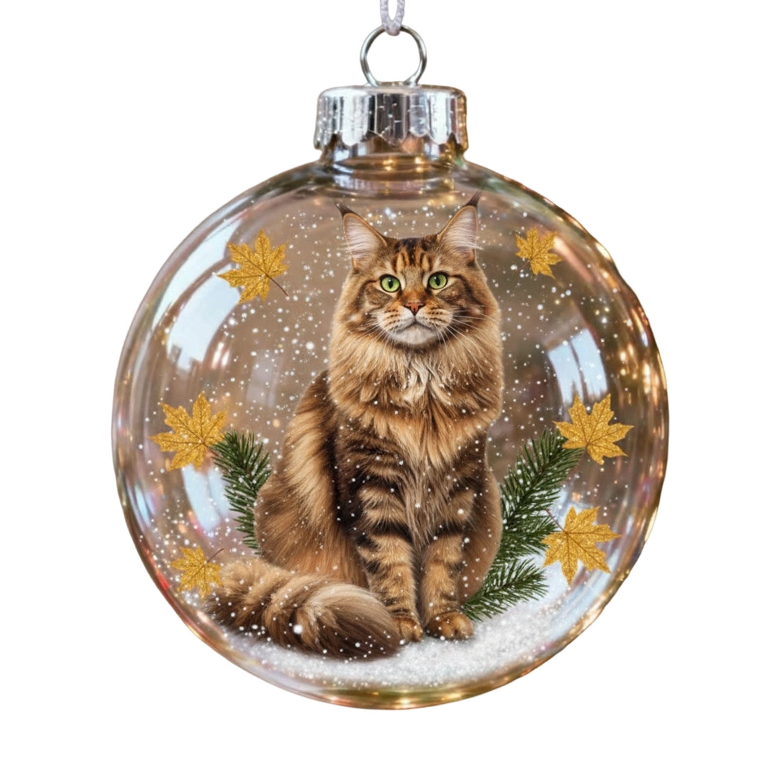 SIYTUAU Crystal Ball Cat Design Acrylic Material Home Decor Ornament ...