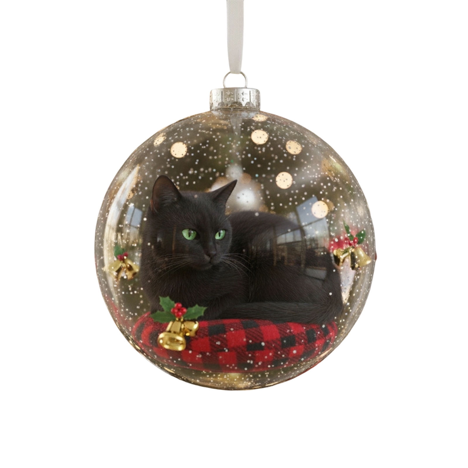 SIYTUAU Crystal Ball Cat Design Acrylic Material Home Decor Ornament ...