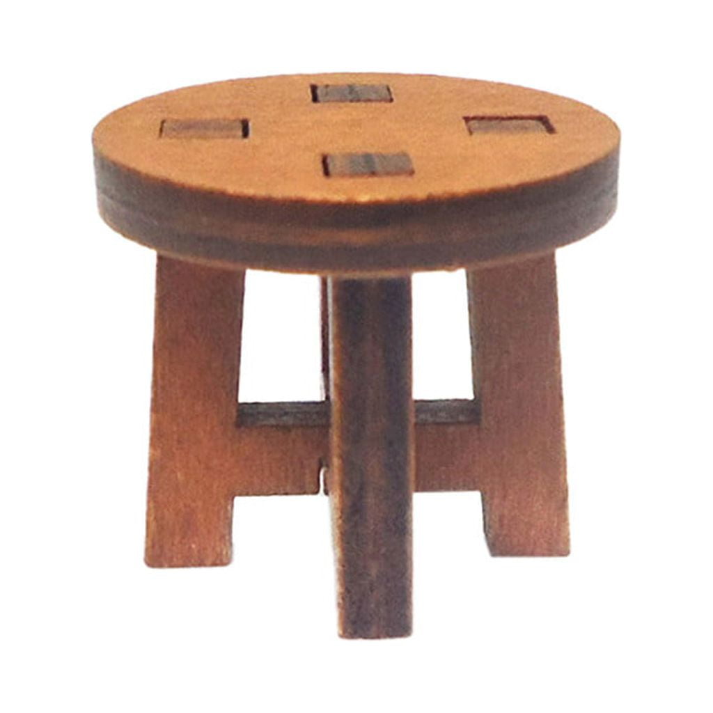 SIYTUAU Doll House Miniature Furniture Wooden Stool Accessory One ...