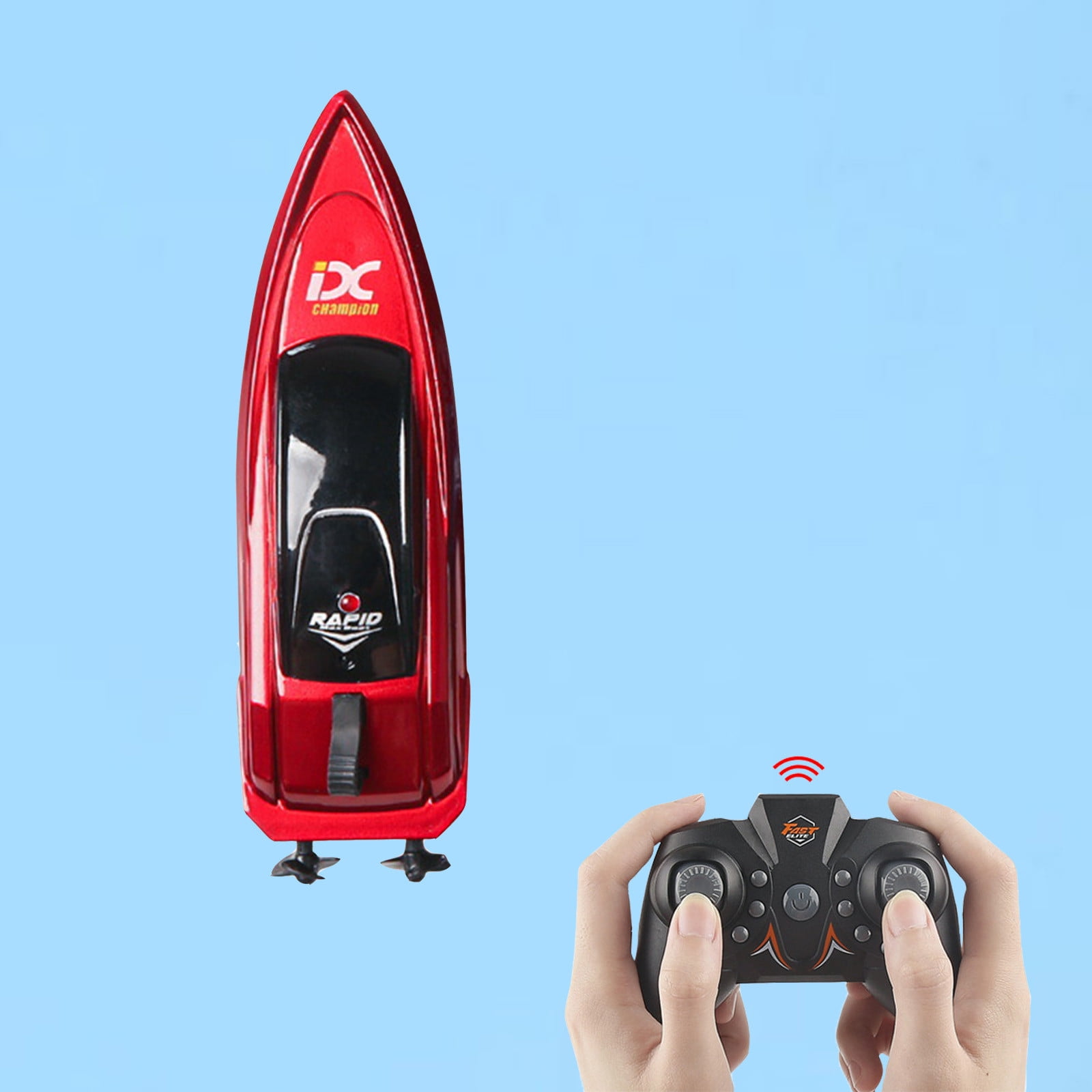 SIYTUAU Fast Rc Speedboat Toy 2.4Ghz Remote Control Red Racing Boat ...