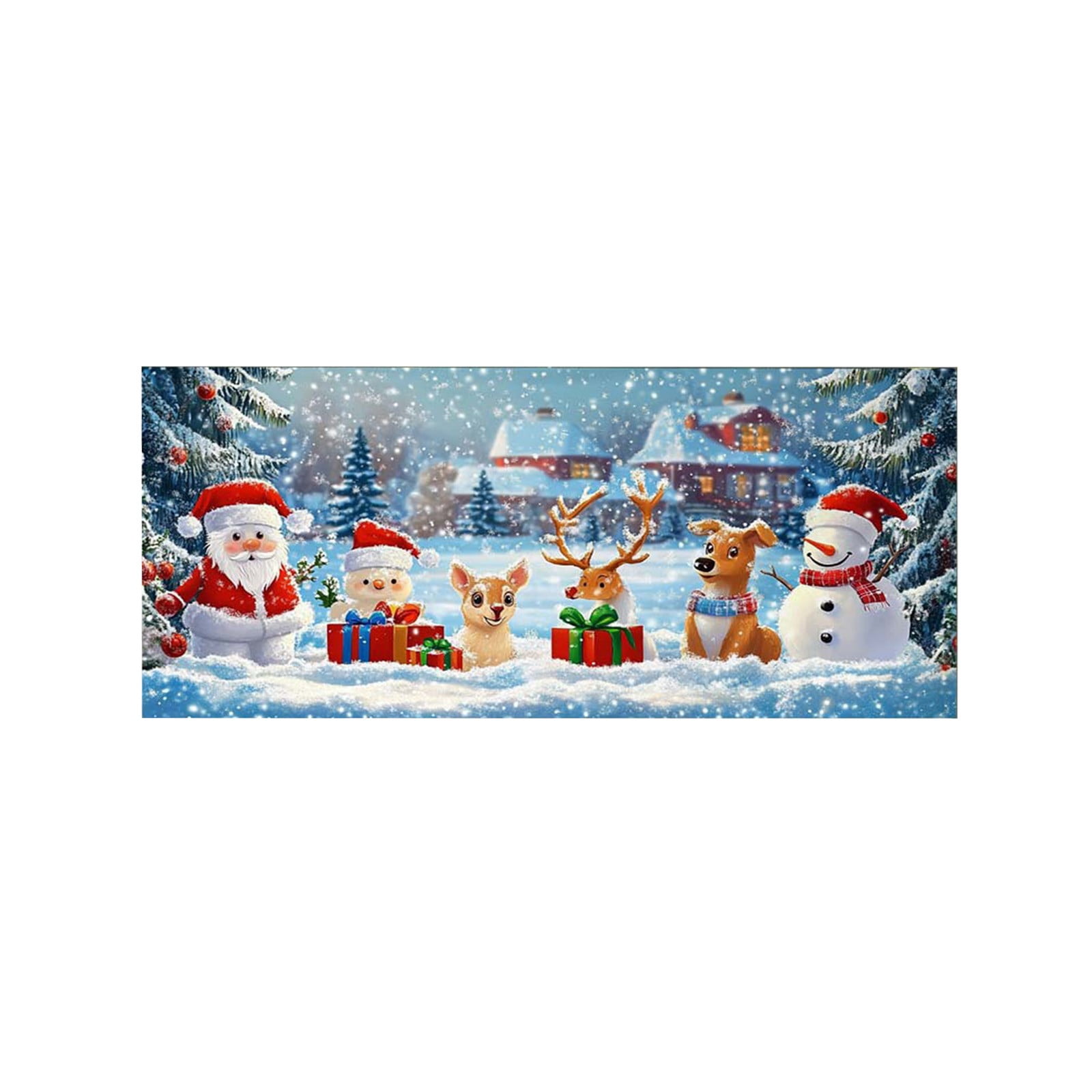 SIYTUAU Festive Christmas Garage Door Decoration Banner Nylon Spandex ...