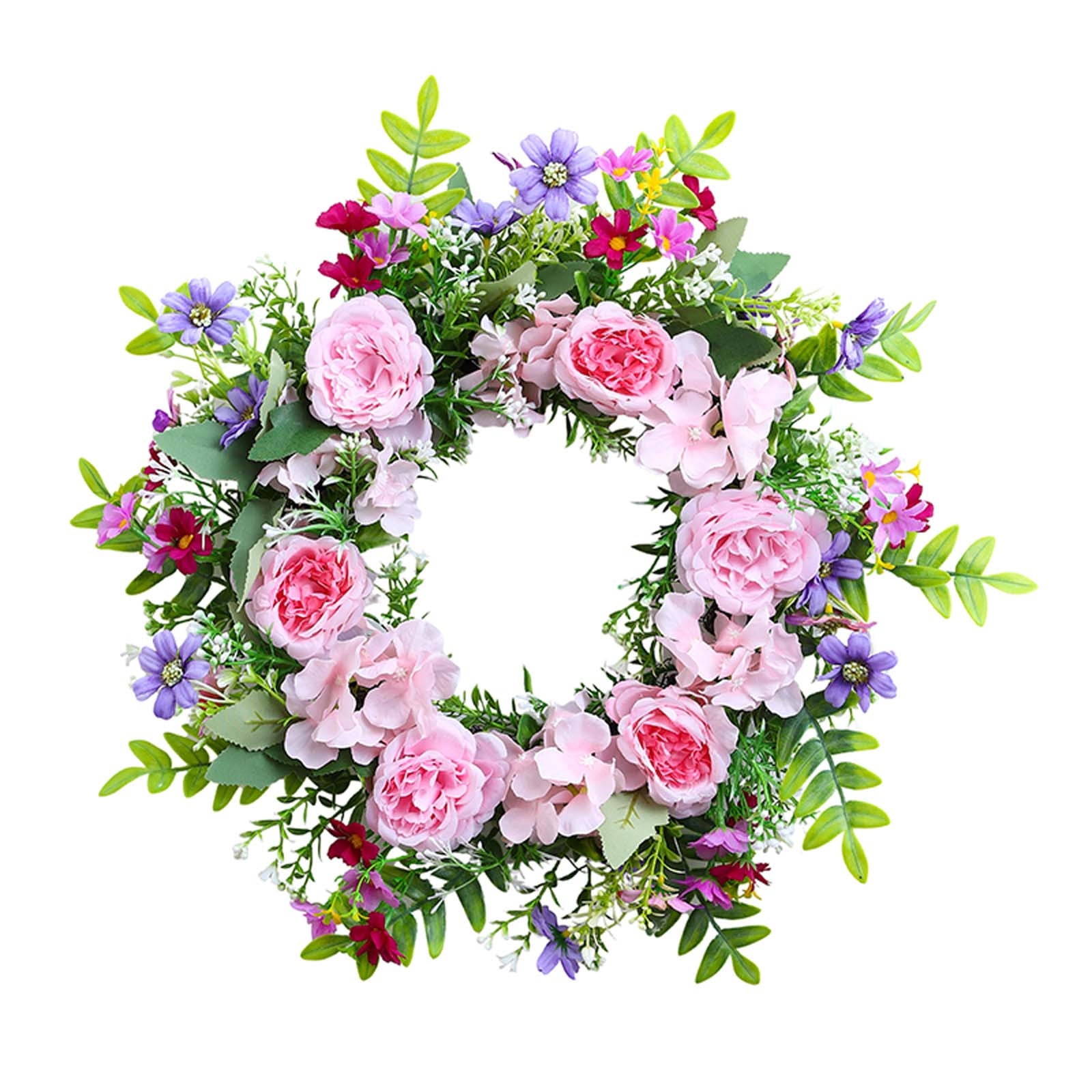 SIYTUAU Fragrant Flowers And Leaves Front Door Garland For Outdoor ...