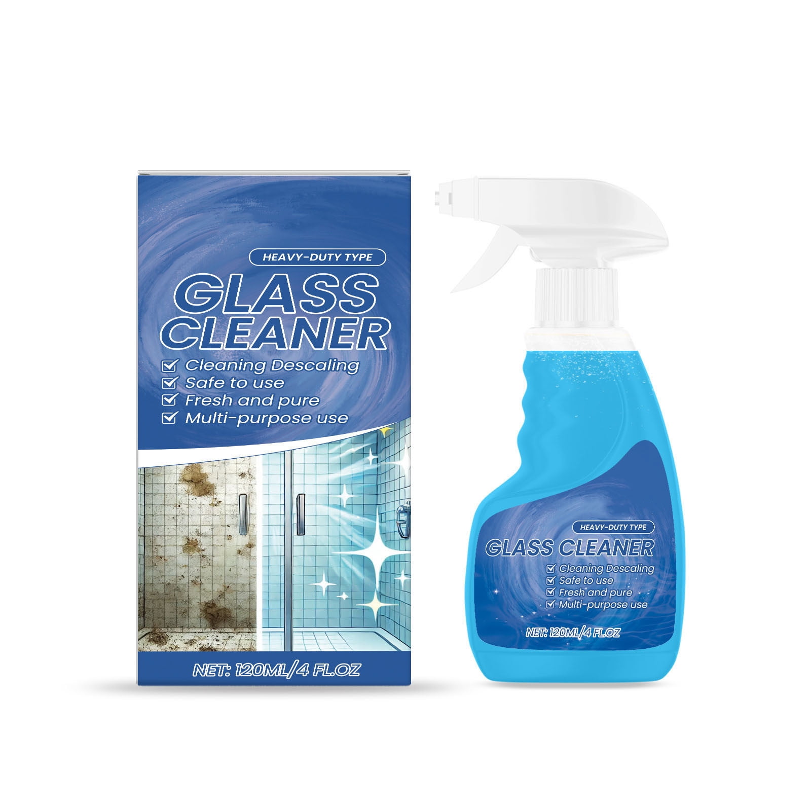 SIYTUAU Glass Descaling Cleaner Spray For Mirrors And Windows 120Ml For ...