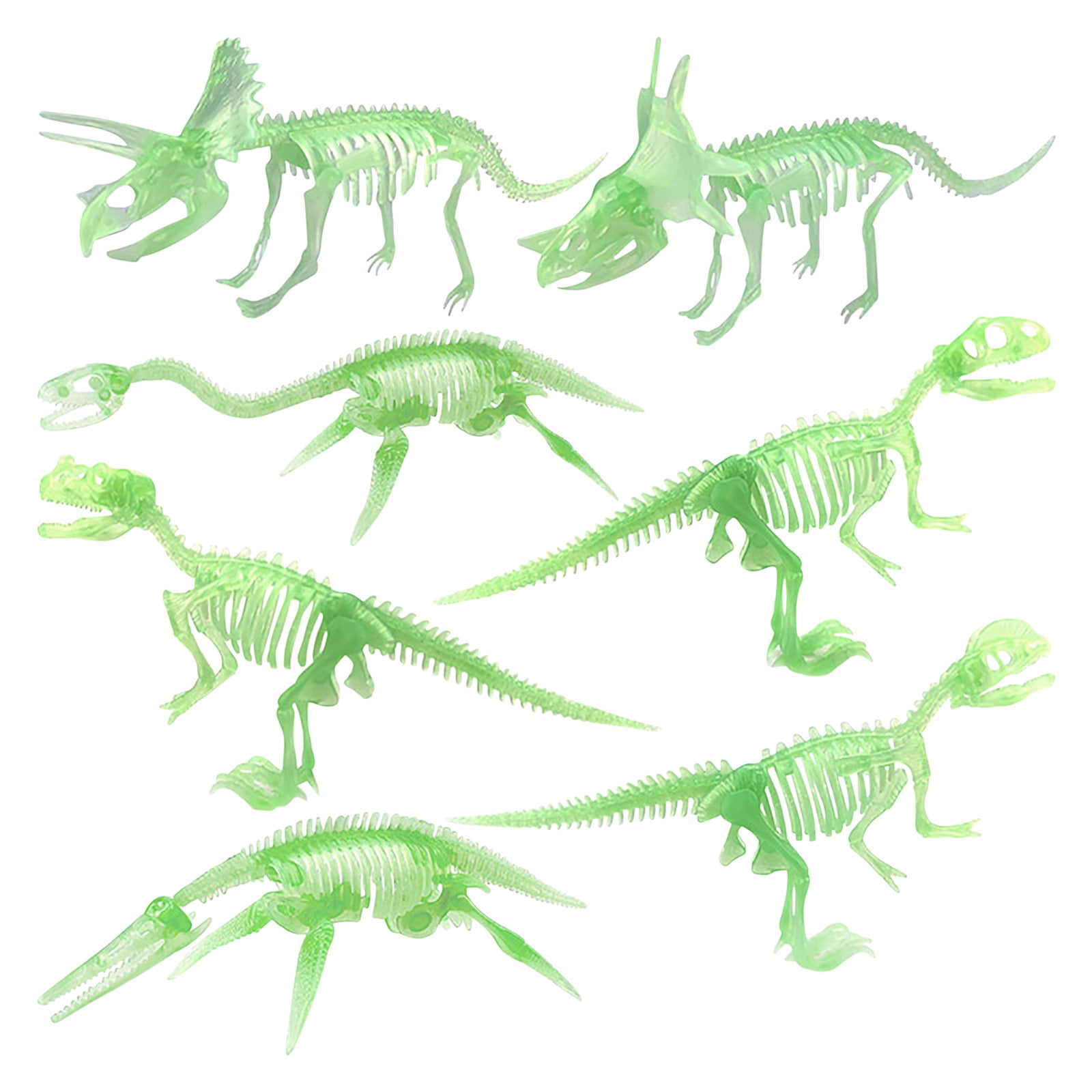 SIYTUAU Glow In Dark Dinosaur Skeleton Model Diy Building Kit 7 Piece ...