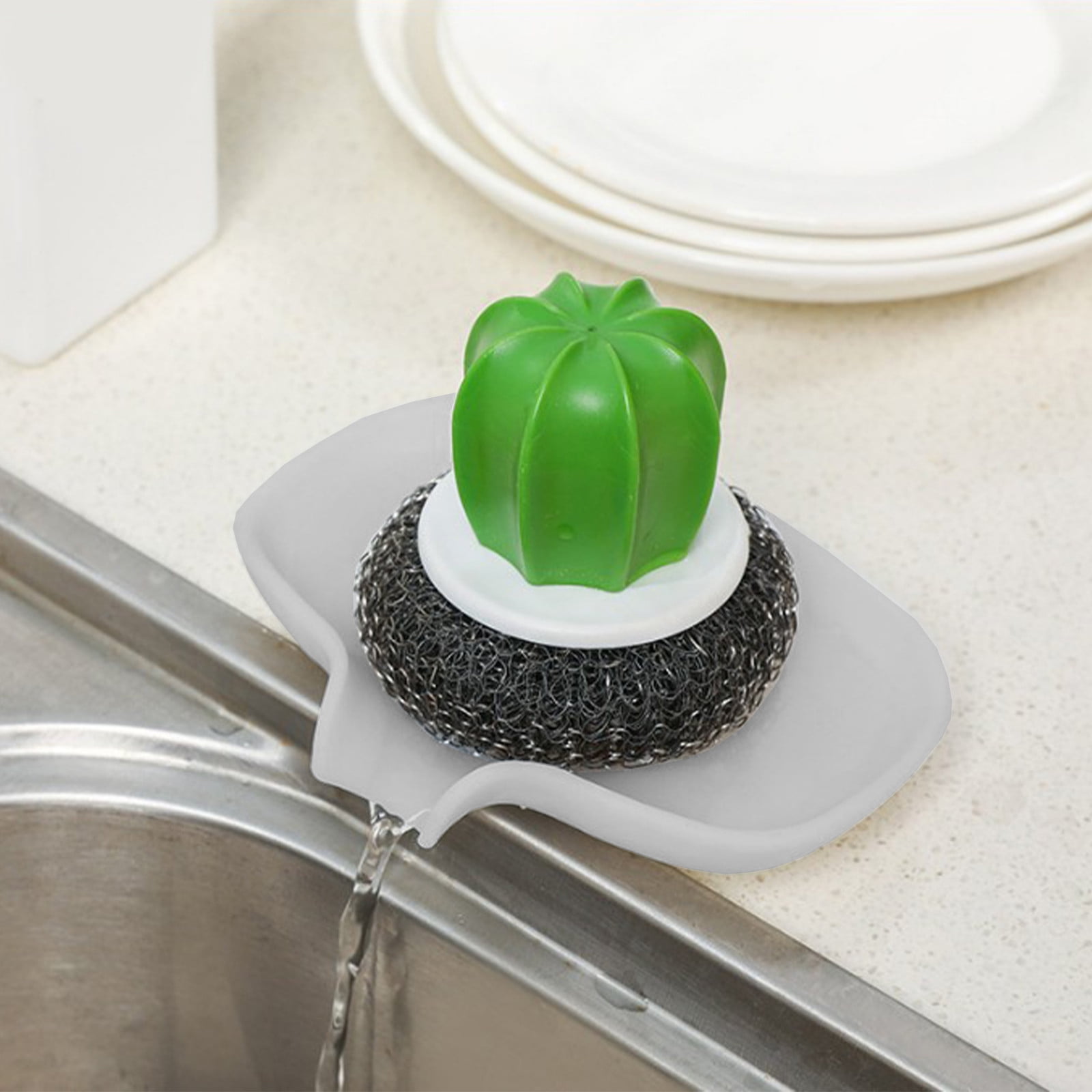 SIYTUAU Gray Silicone Soap Dish Drainable Tray With Non Slip Bottom ...