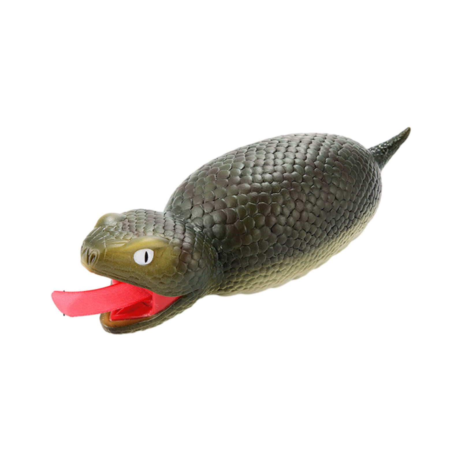 SIYTUAU Green Rubber Snake With Retractable Tongue Prank Toy Funny ...