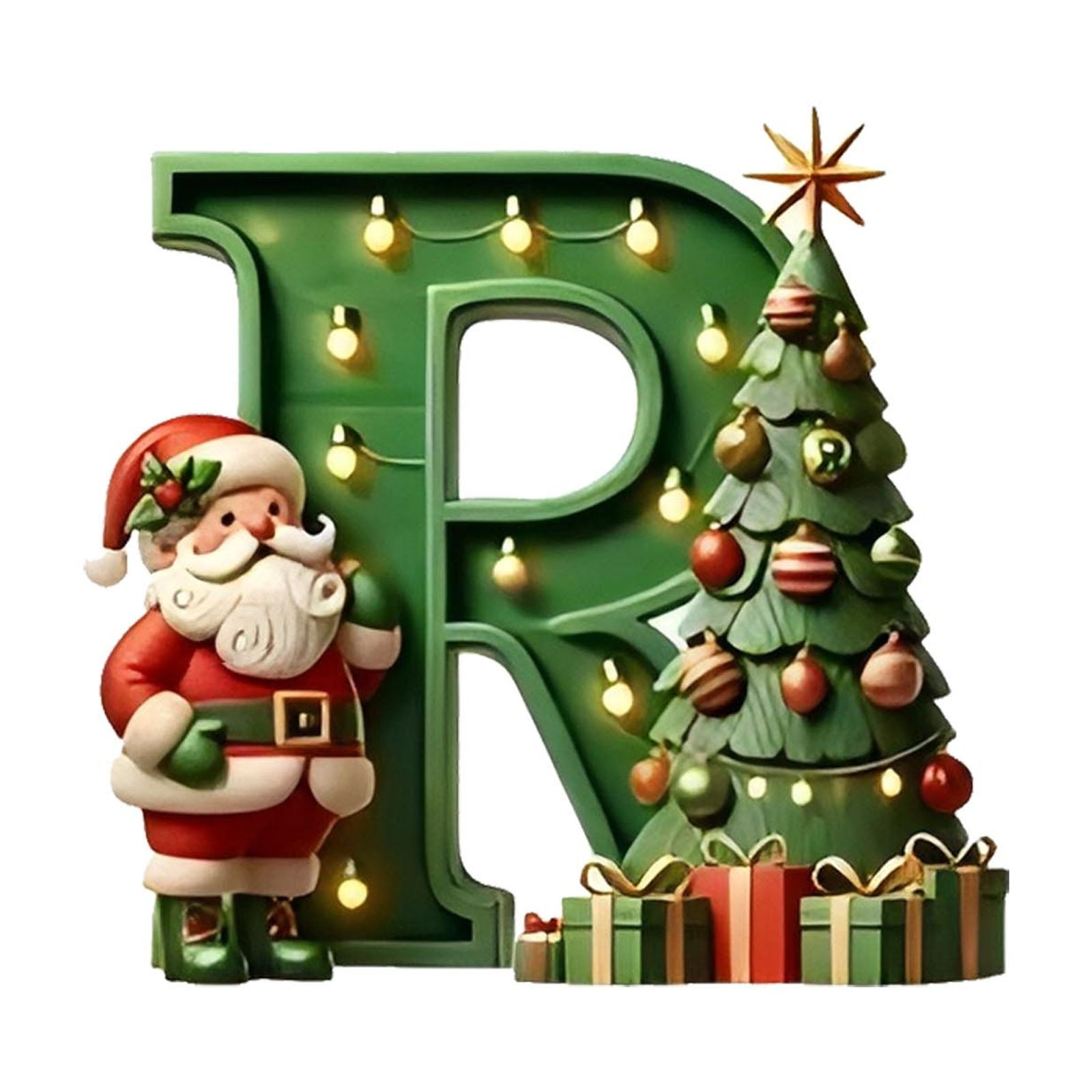 SIYTUAU Holiday Ornament With Letter R For Christmas Tree Diy Decor ...