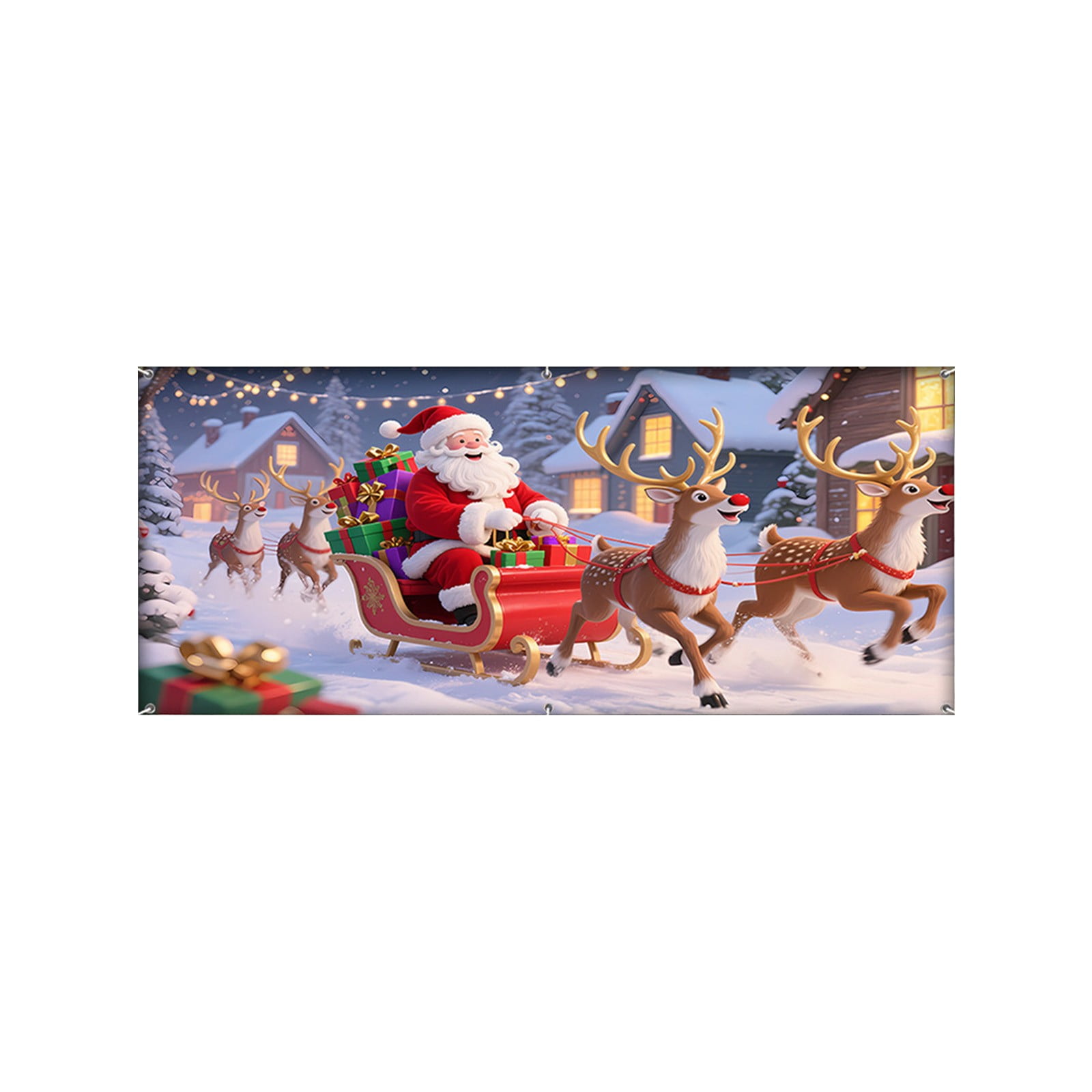 SIYTUAU Holiday Themed Christmas Garage Door Decoration Banner Nylon ...