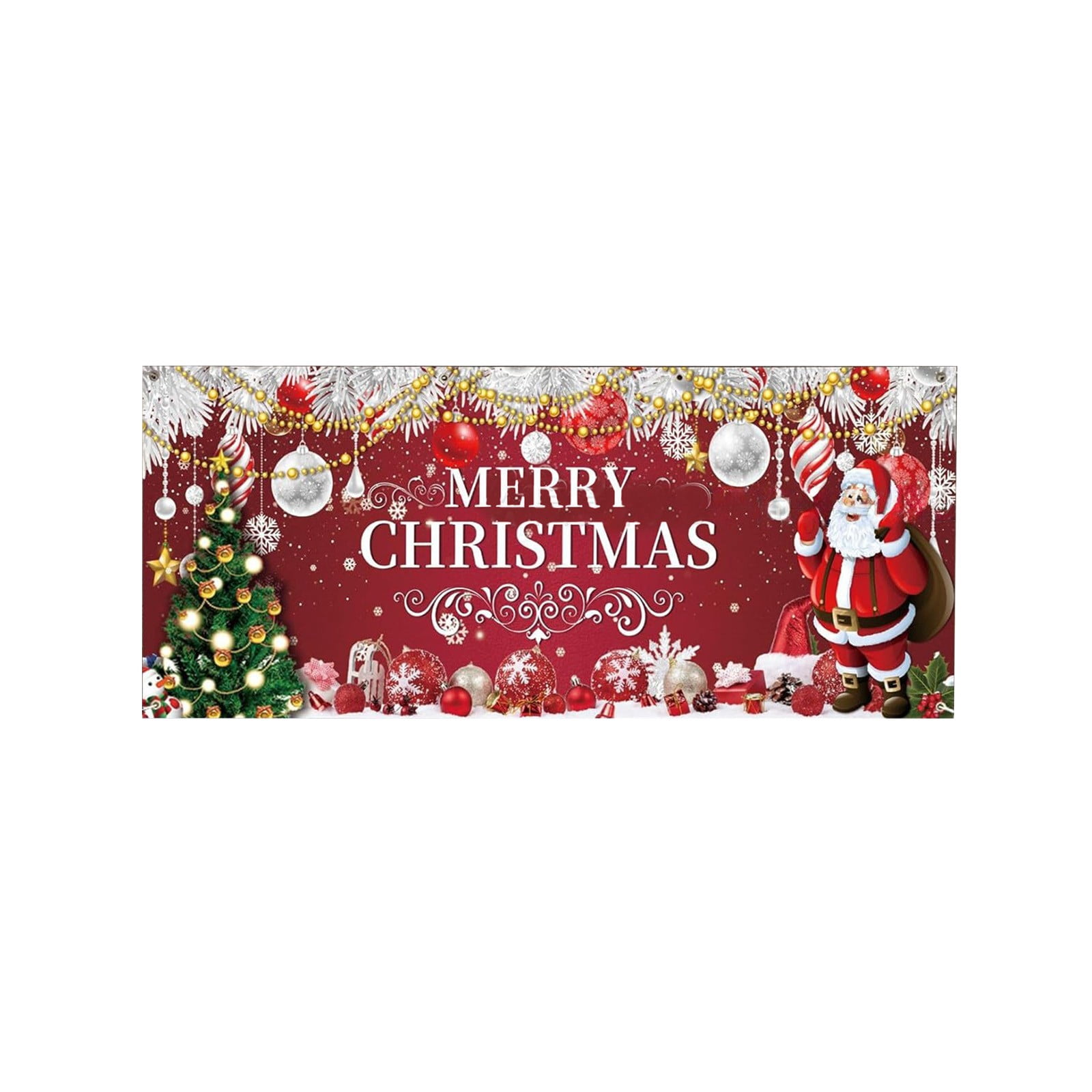 SIYTUAU Holiday Themed Christmas Garage Door Decoration Banner Nylon ...