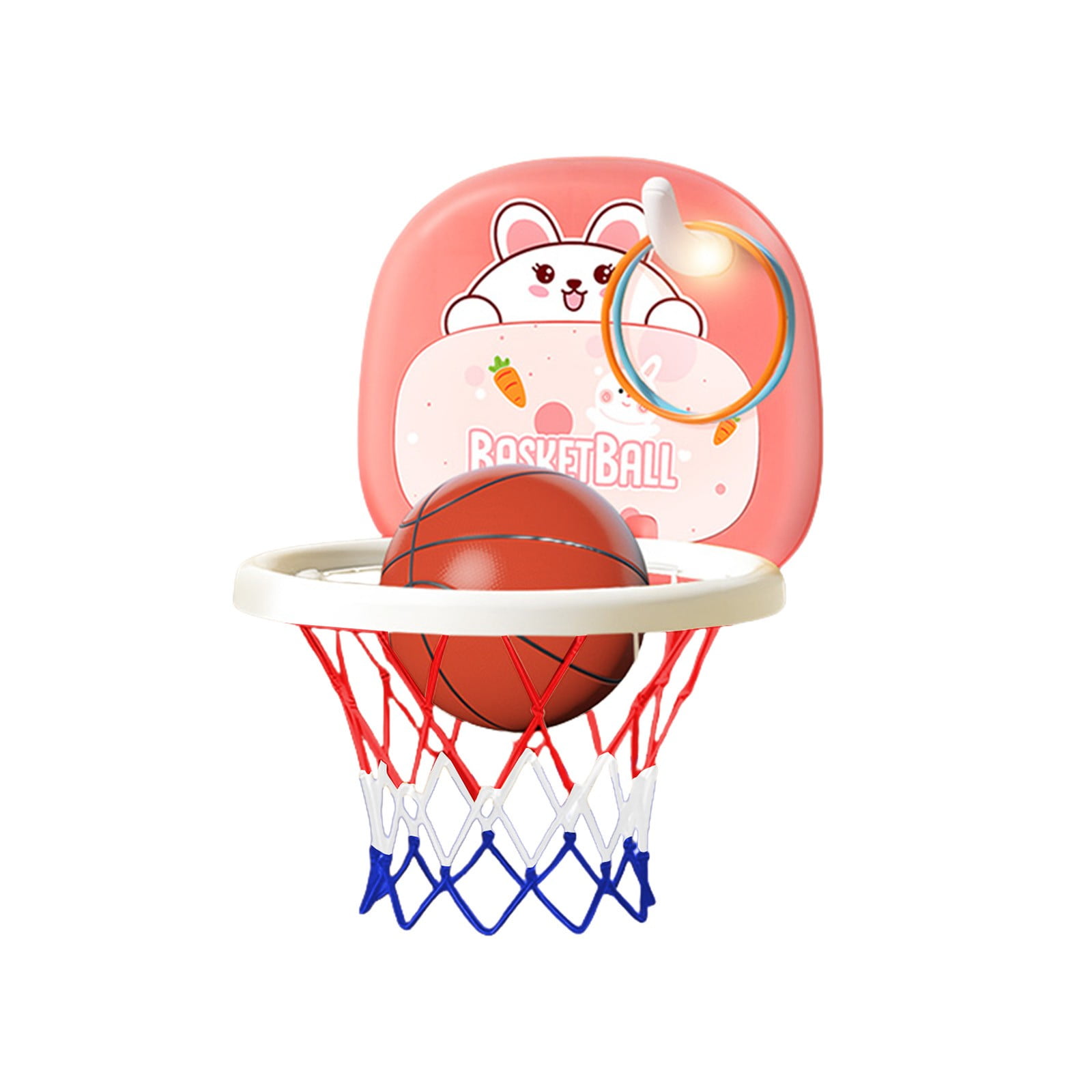 SIYTUAU Pink Indoor Hanging Basketball Hoop For Babies; Mini Adjustable ...