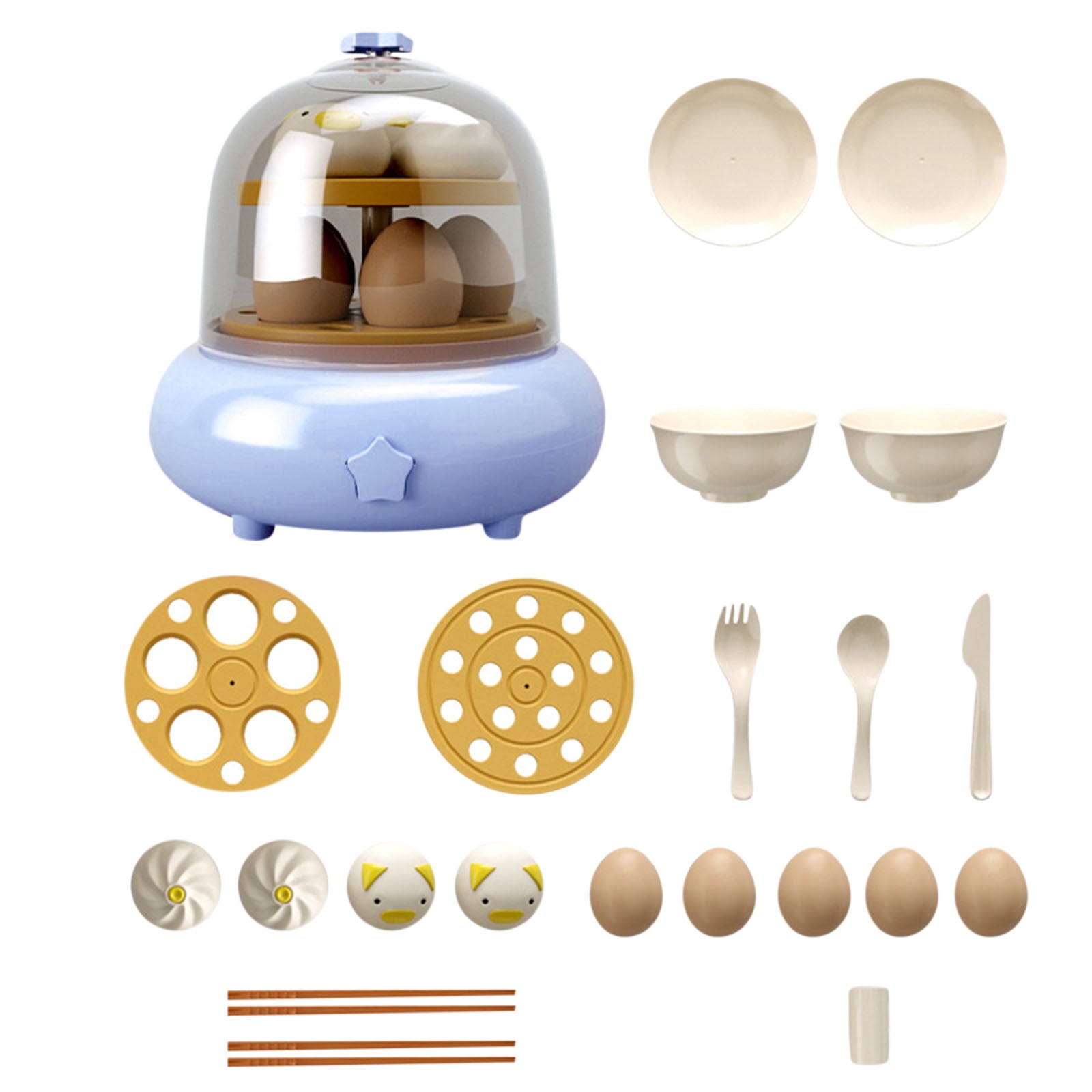 SIYTUAU Kids Kitchen Pretend Play Set Toy Cooking Simulation Food ...