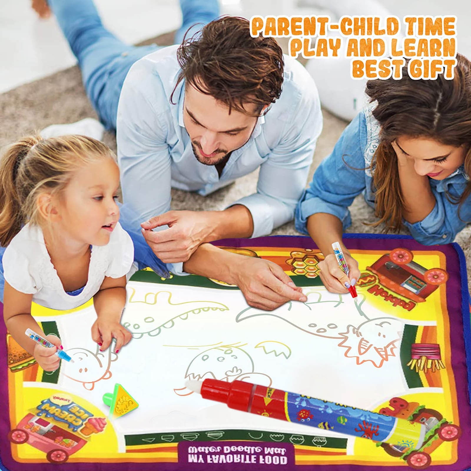 SIYTUAU Kids Painting Doodle Mat Magic Writing Board Color Drawing Toy ...