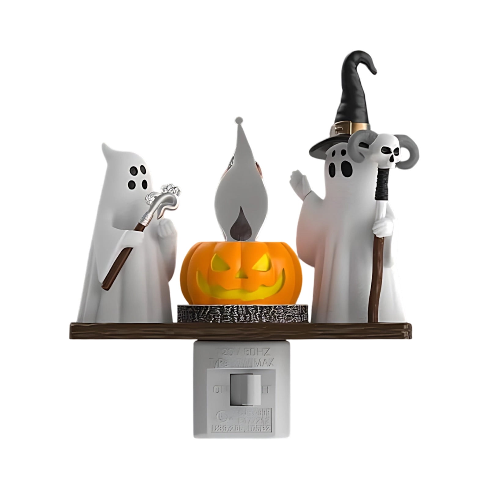 SIYTUAU Led Halloween Ghost Campfire Night Light Flickering Flame ...